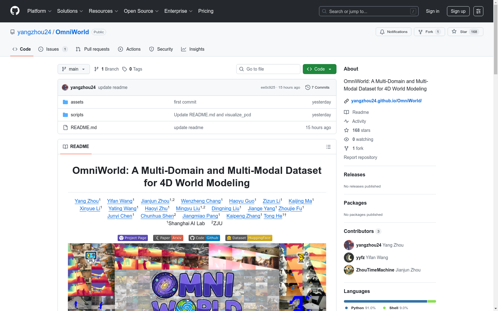 OmniWorld|4D建模数据集|多模态数据处理数据集