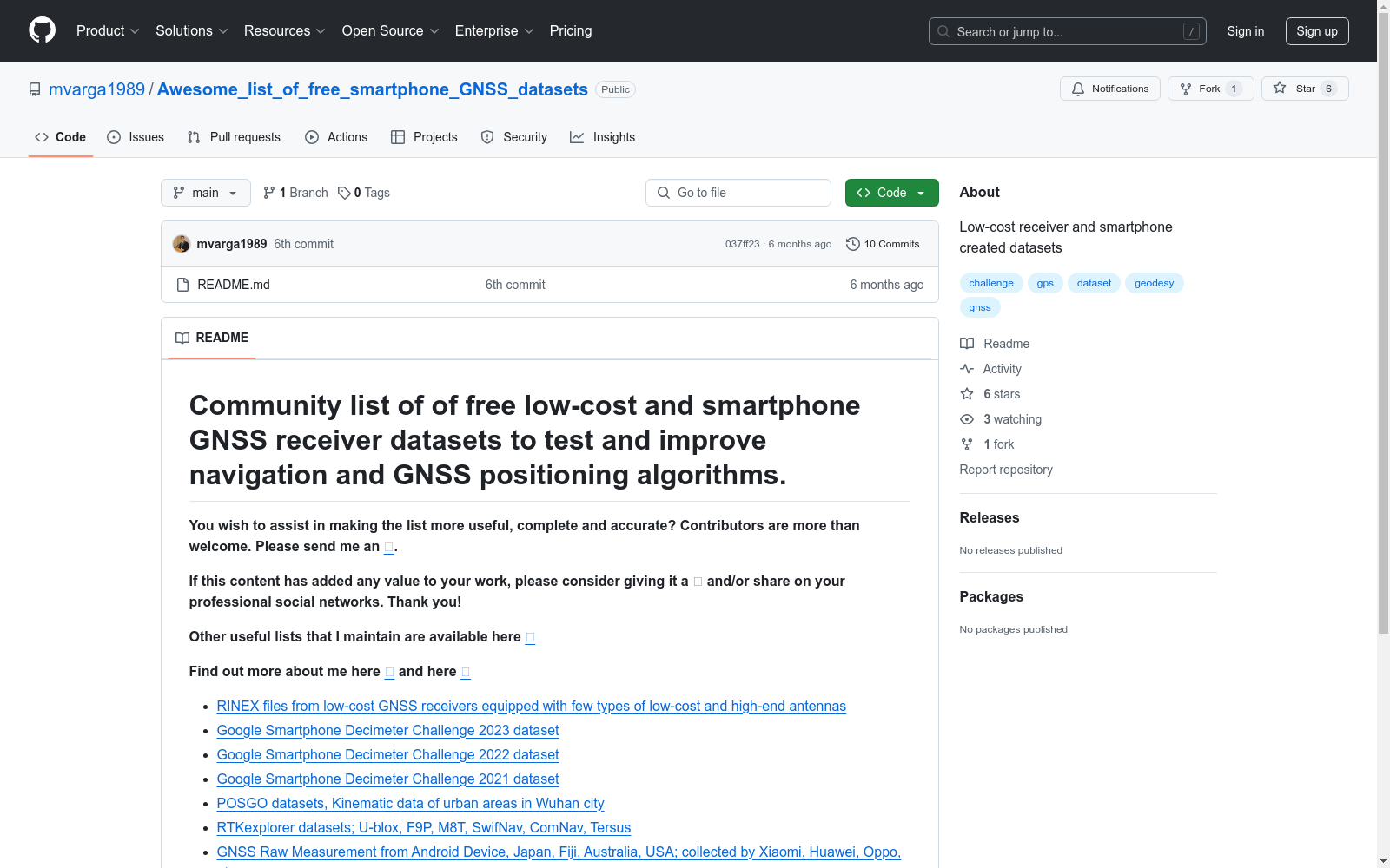 Awesome_list_of_free_smartphone_GNSS_datasets|GNSS数据集数据集|智能手机定位数据集