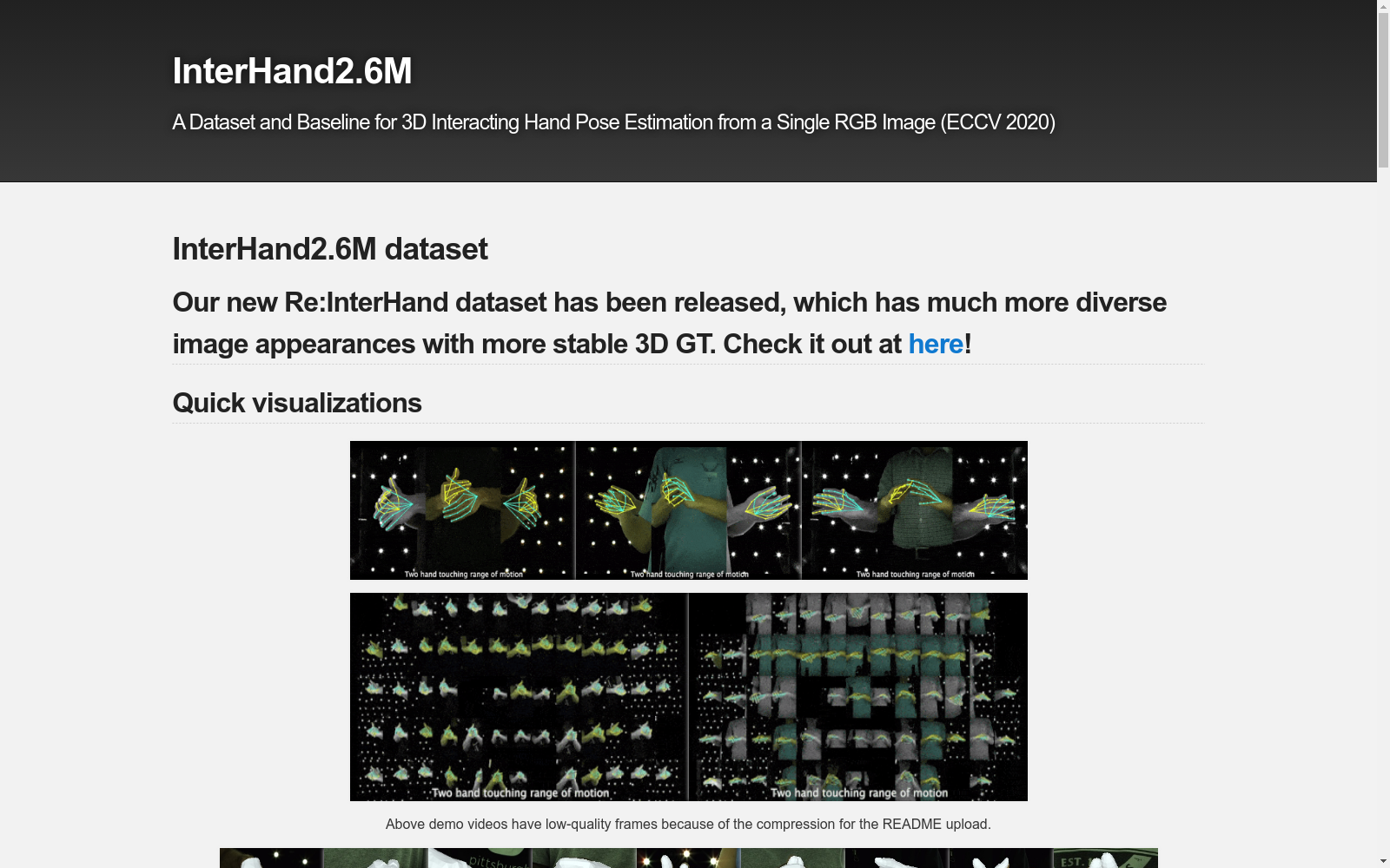 Interhand2 6m 3d手势识别数据集 人机交互数据集