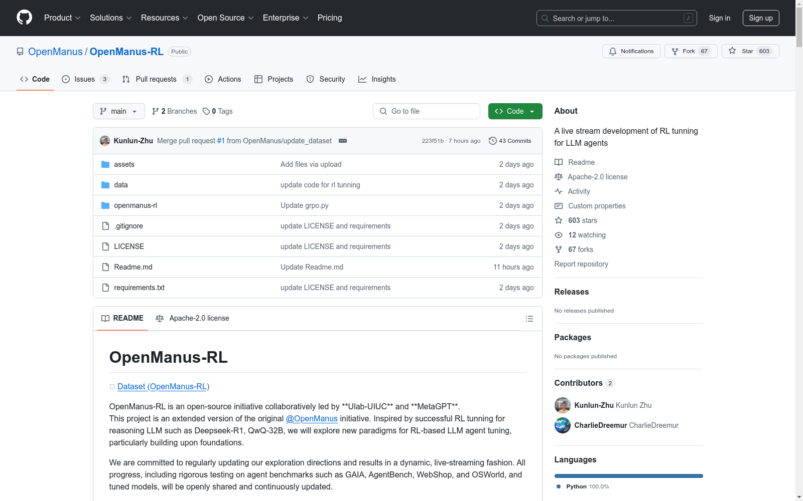 OpenManus-RL|手写识别数据集|强化学习数据集