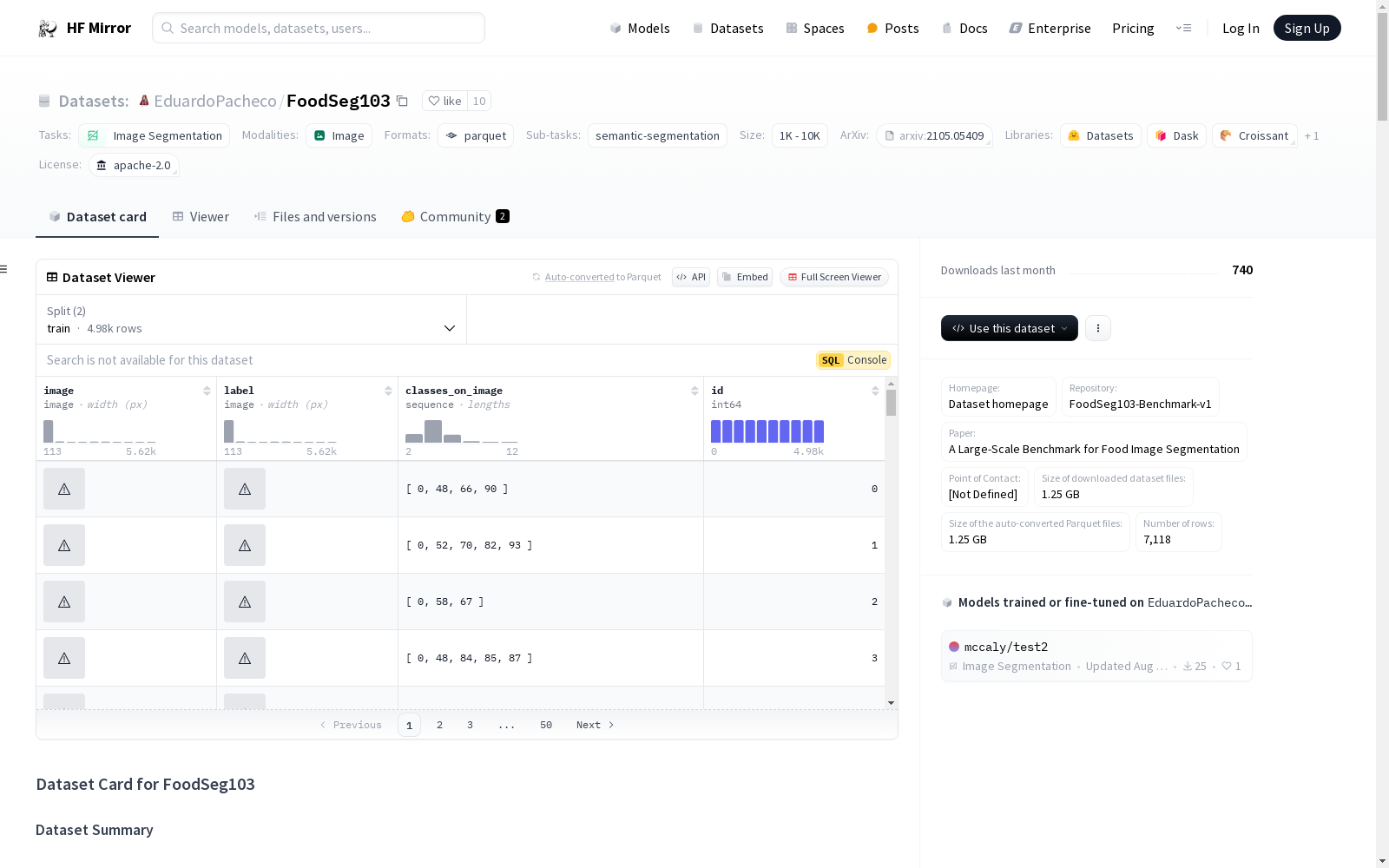 EduardoPacheco/FoodSeg103|食物图像分割数据集|图像分割数据集