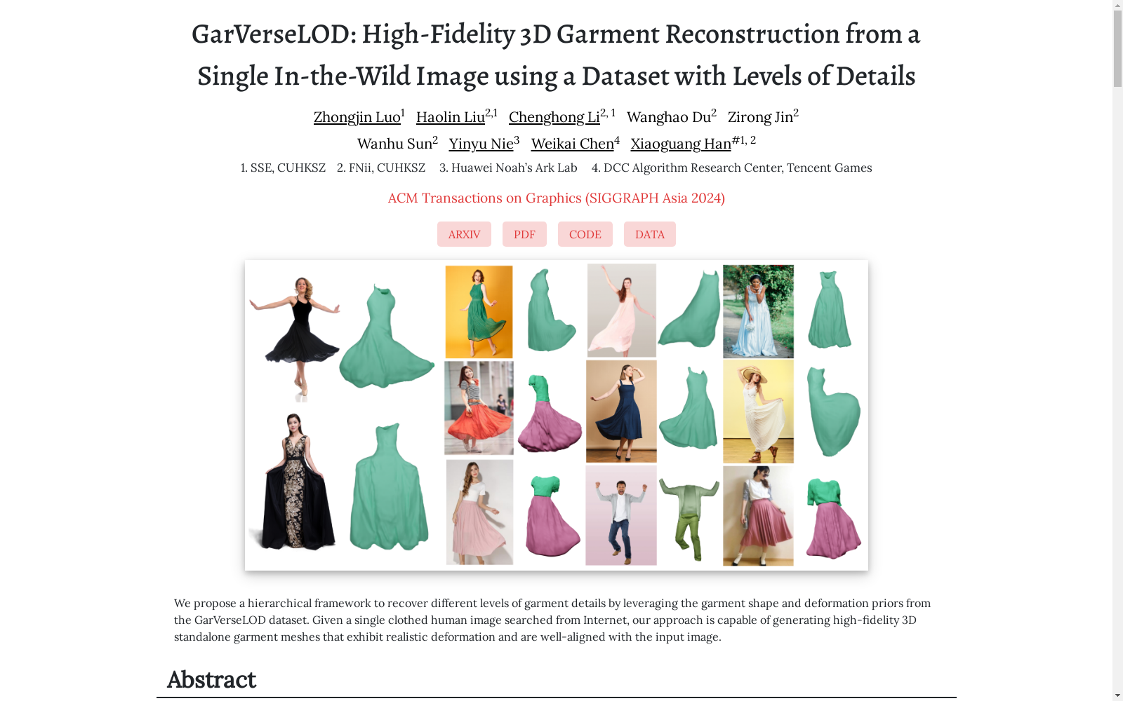 GarVerseLOD|3D服装重建数据集|数据增强数据集