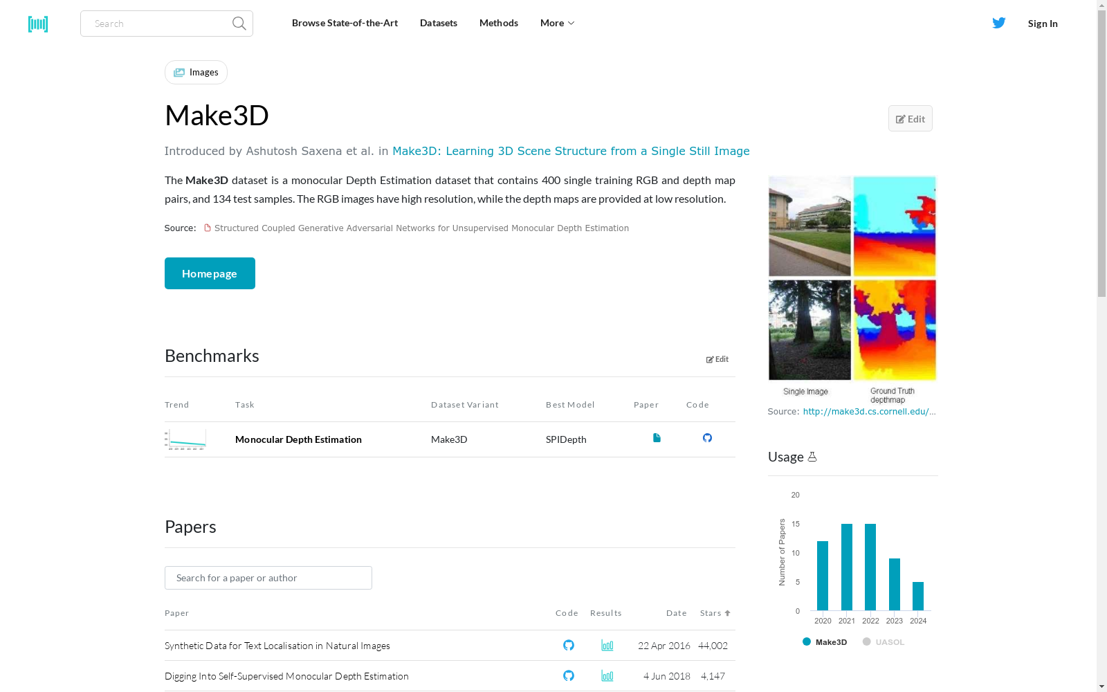 Make3D|深度估计数据集|计算机视觉数据集