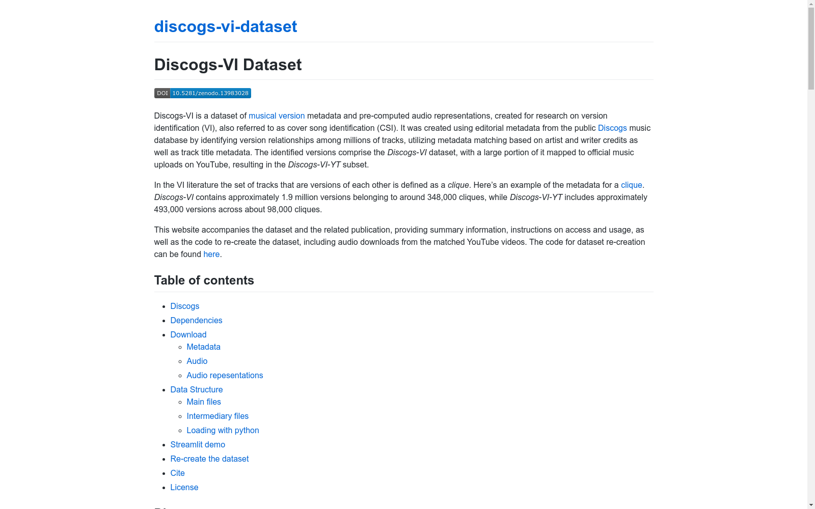 Discogs-VI|音乐版本识别数据集|音乐数据分析数据集