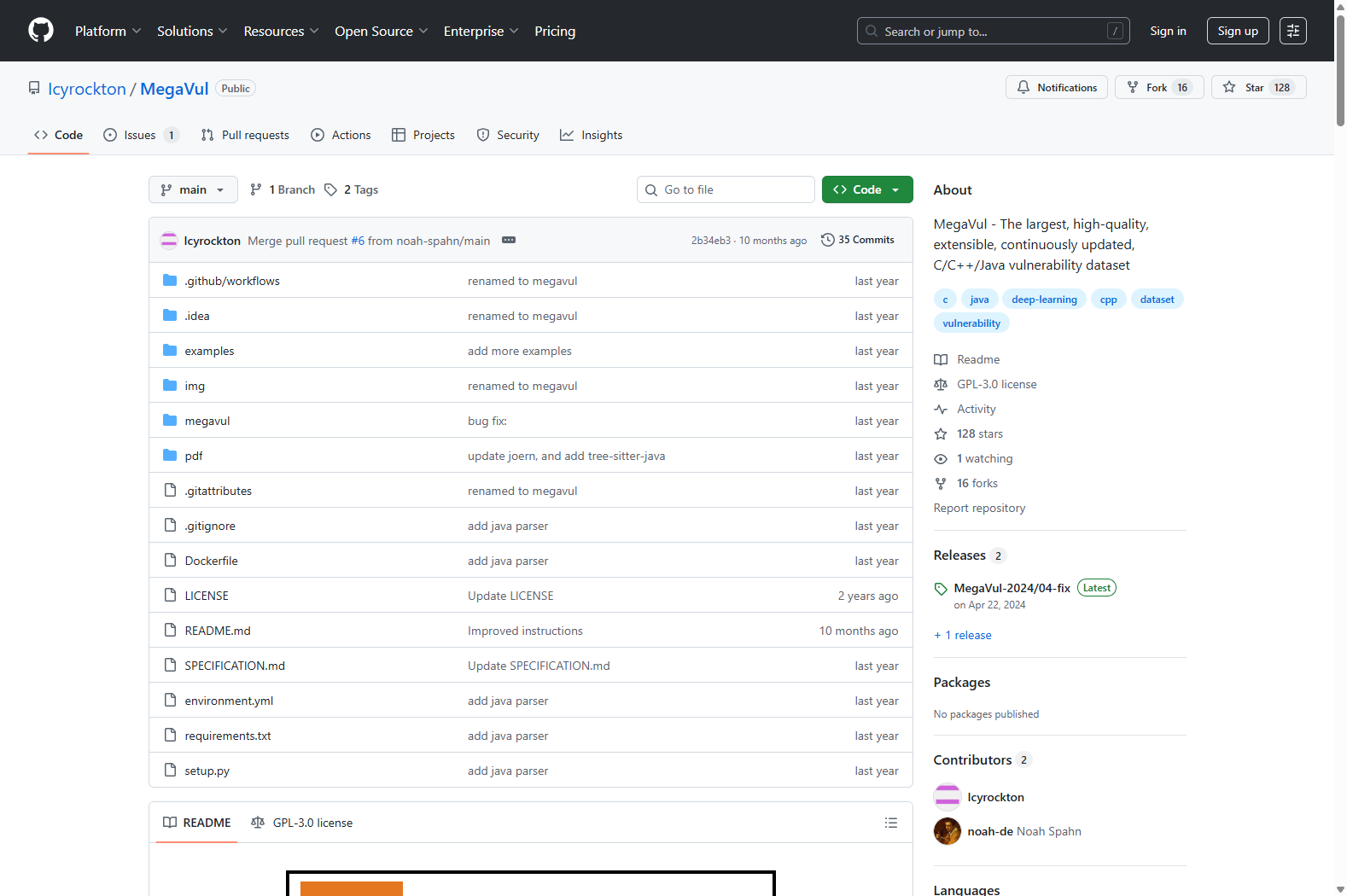 MegaVul|软件安全数据集|漏洞分析数据集