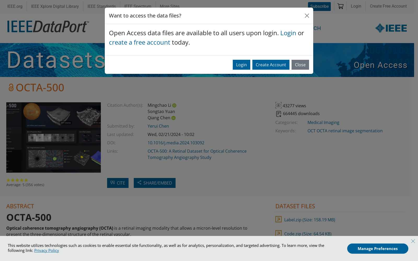 OCTA-500|OCTA数据集|视网膜研究数据集