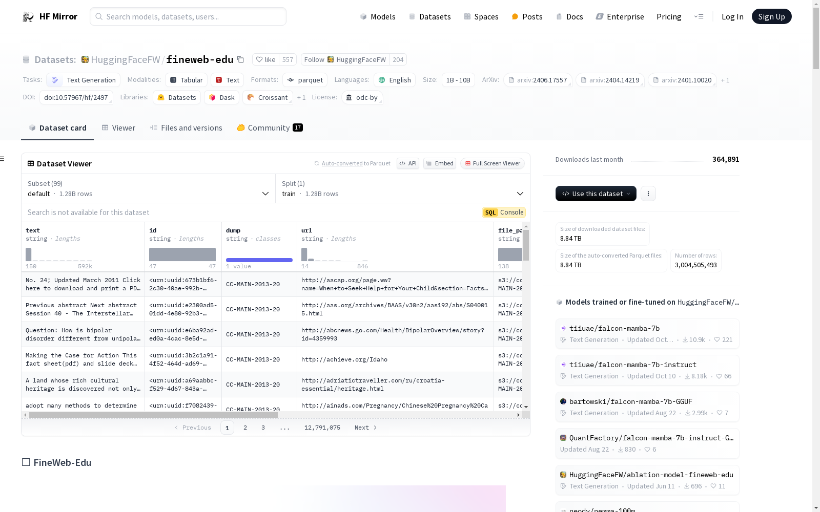 HuggingFaceFW/fineweb-edu|教育内容数据集|数据分析数据集