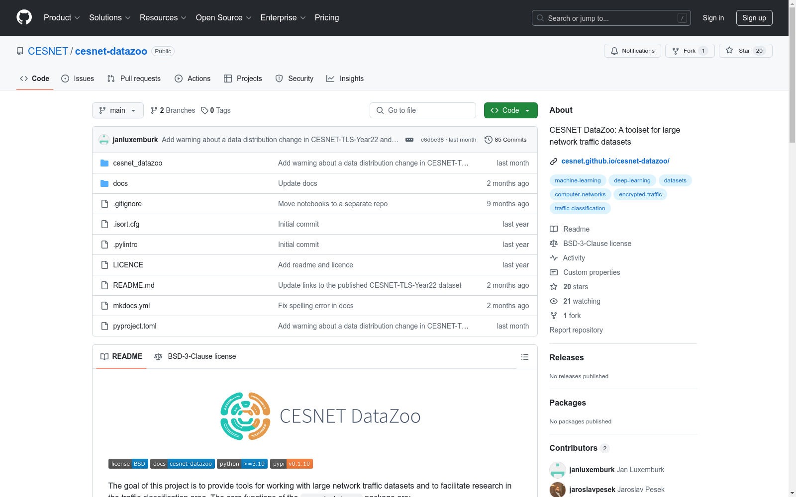 CESNET-TLS22, CESNET-QUIC22, CESNET-TLS-Year22|网络流量分析数据集|加密技术数据集