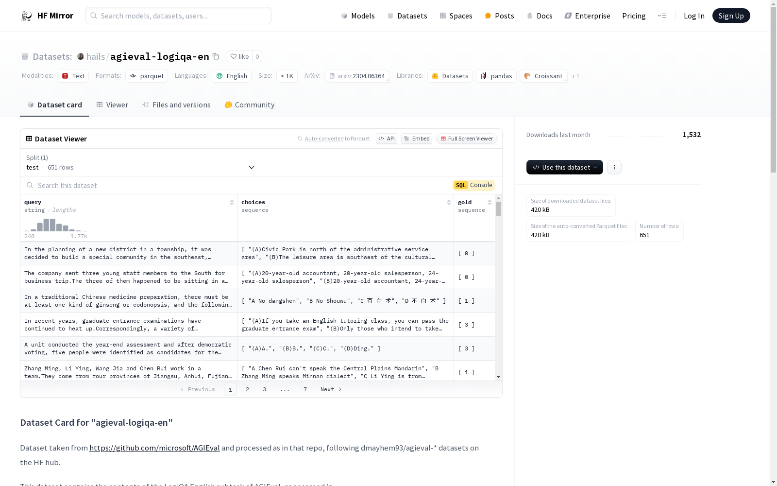hails/agieval-logiqa-en|逻辑推理数据集|阅读理解数据集
