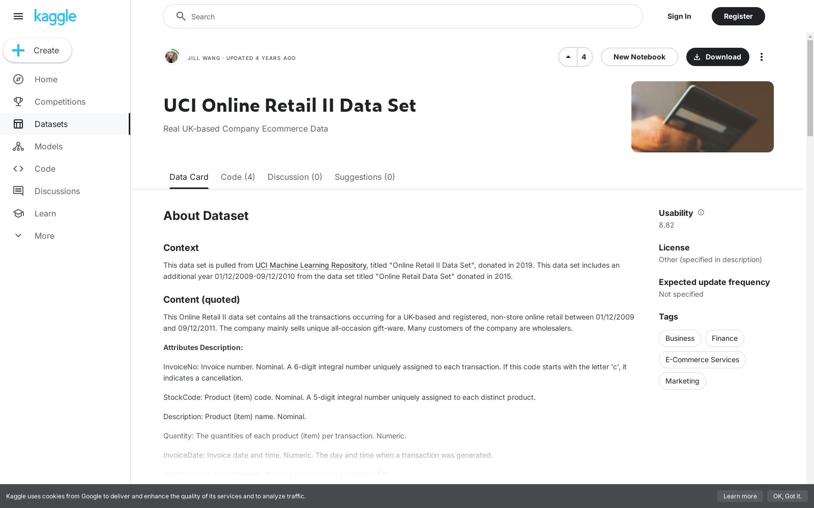UCI Online Retail II Data Set|电子商务数据集|数据分析数据集
