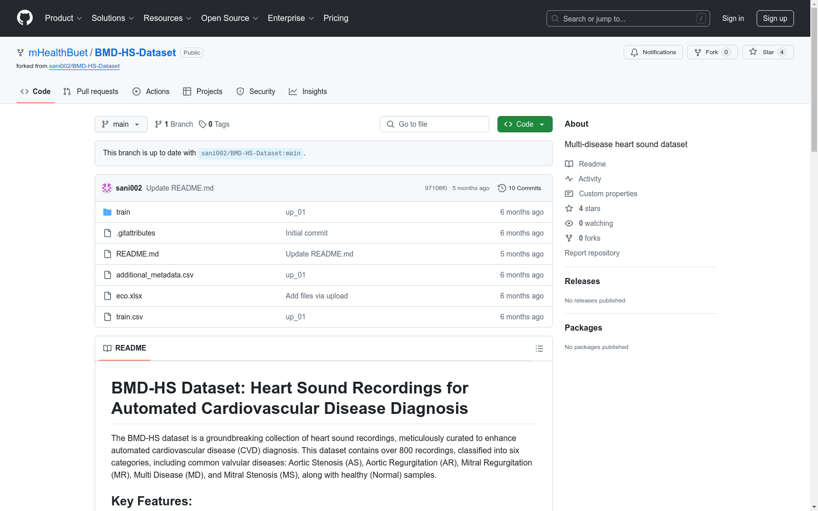 BUET Multi-disease Heart Sound (BMD-HS) Dataset|心血管疾病数据集|数据分析数据集