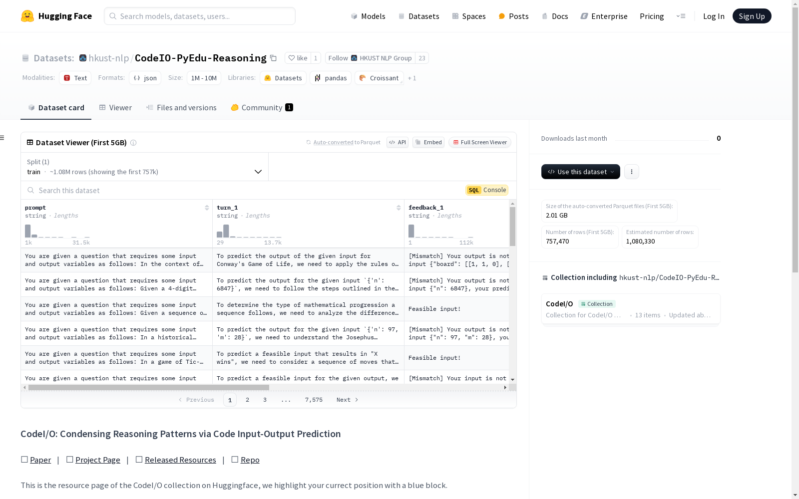 CodeIO-PyEdu-Reasoning|编程教育数据集|模型推理数据集