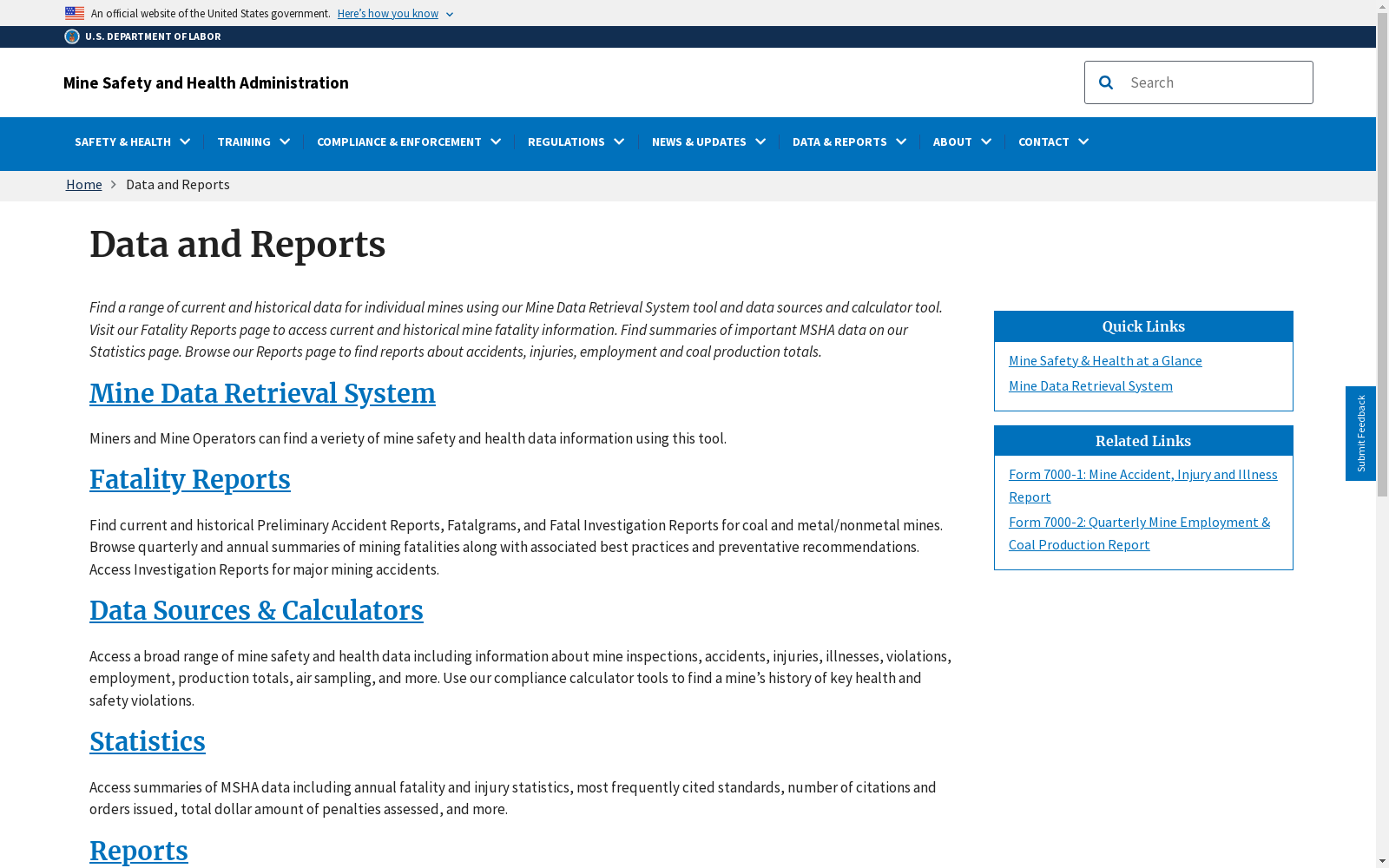Mine Safety and Health Enforcement Data|矿山安全数据集|执法数据数据集