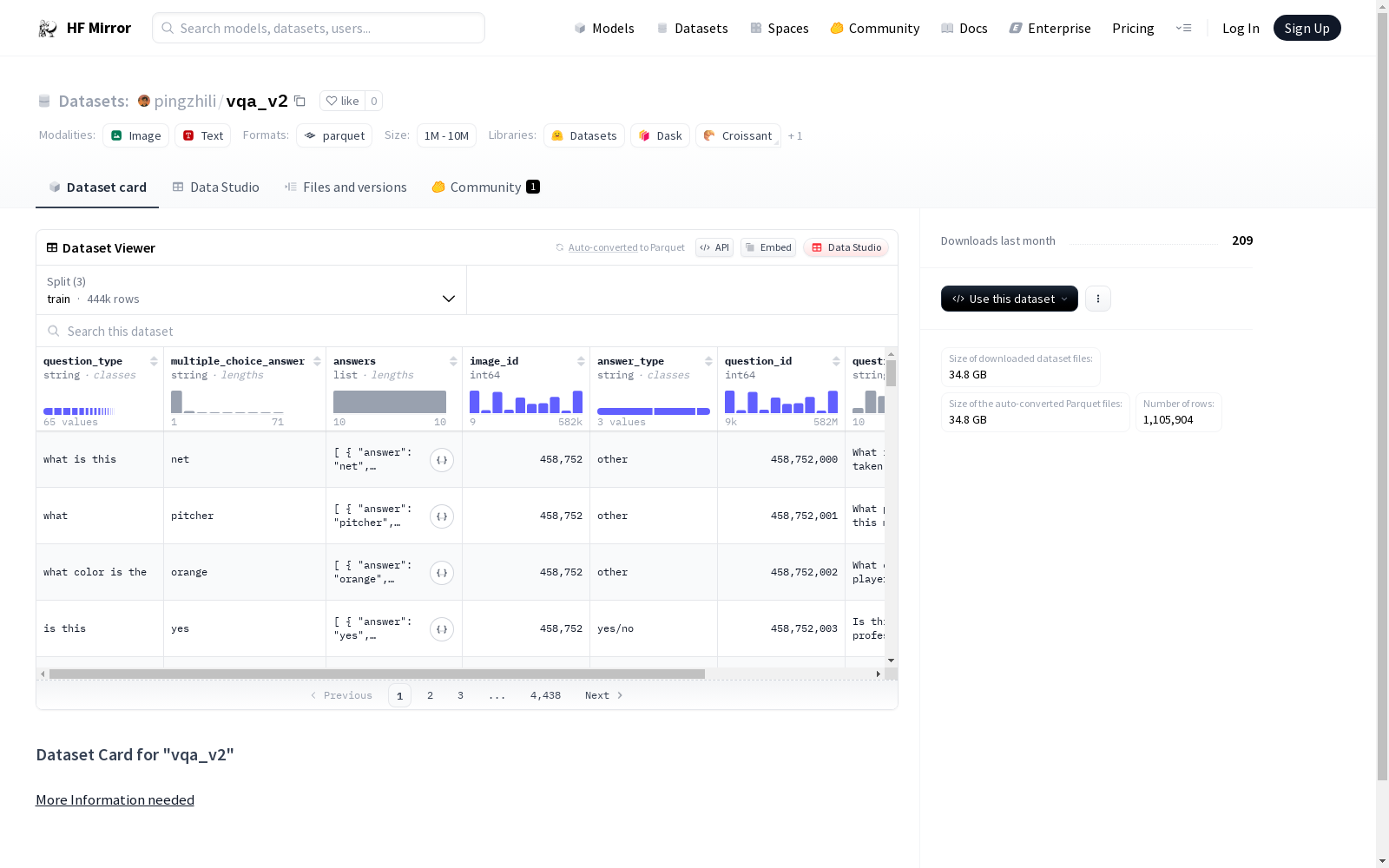 Phando/vqa_v2|视觉问答数据集|计算机视觉数据集