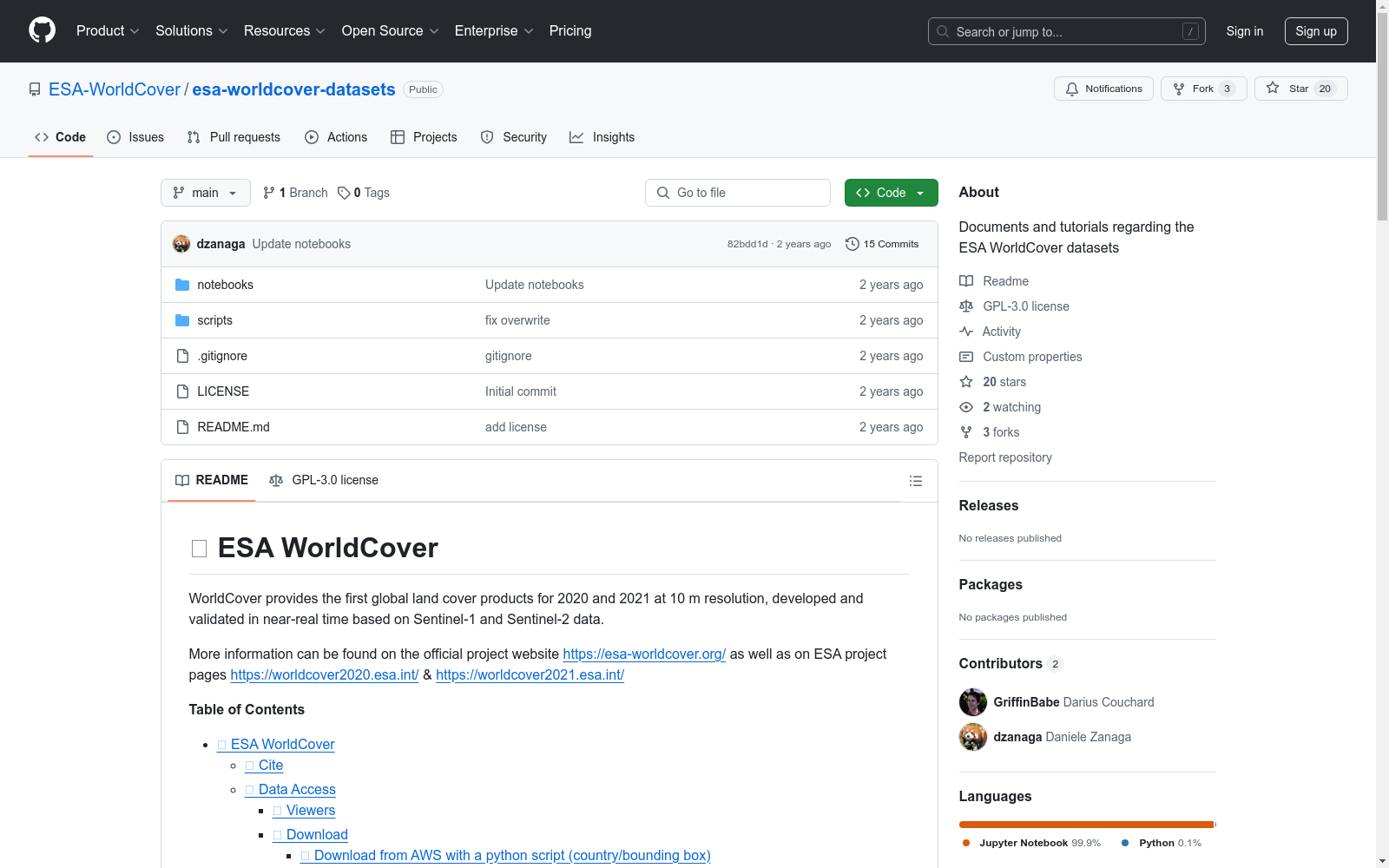 ESA WorldCover 10 m 2020 v100 和 ESA WorldCover 10 m 2021 v200|地球观测数据集|环境监测数据集