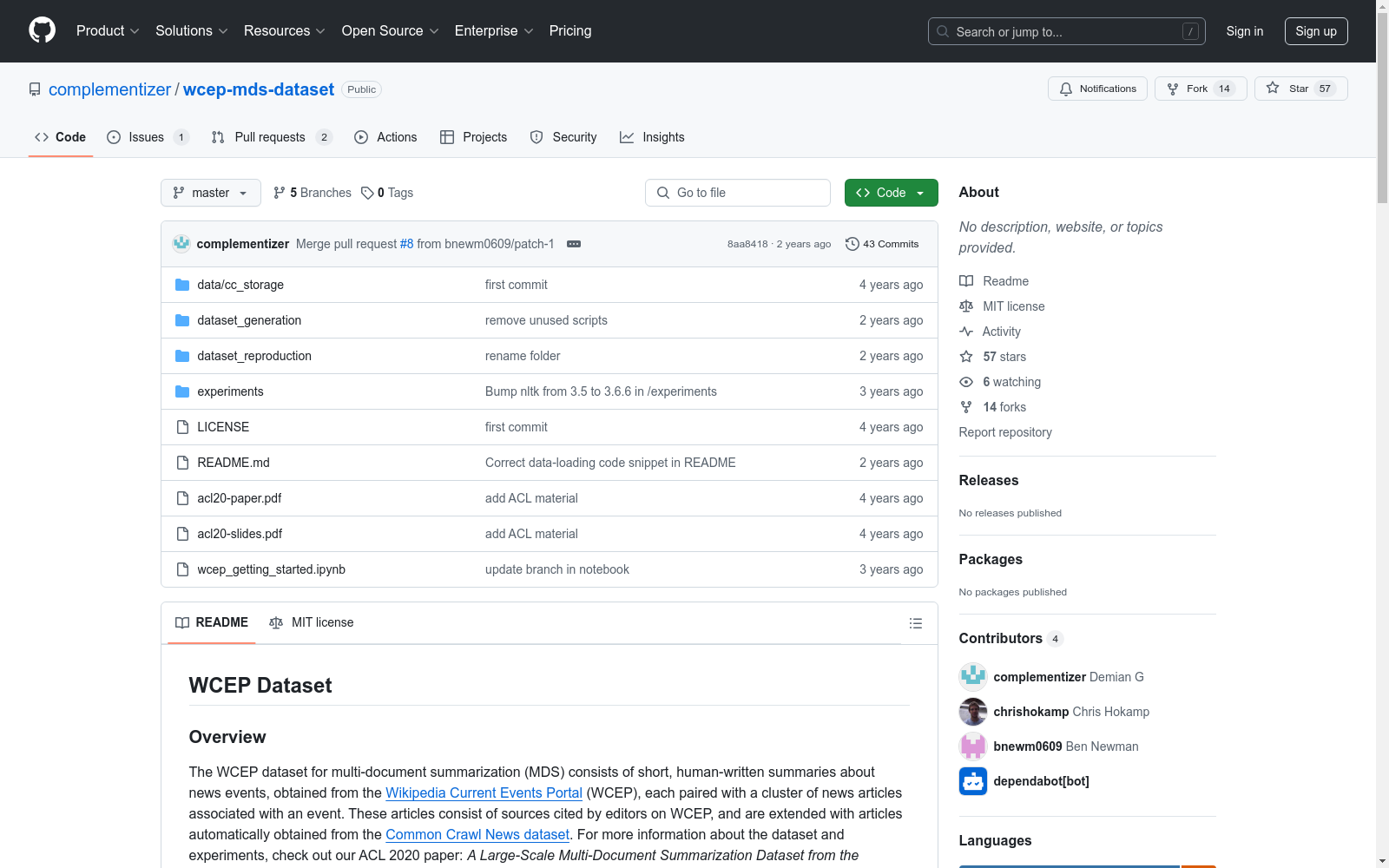 WCEP Dataset|多文档摘要数据集|新闻事件数据集