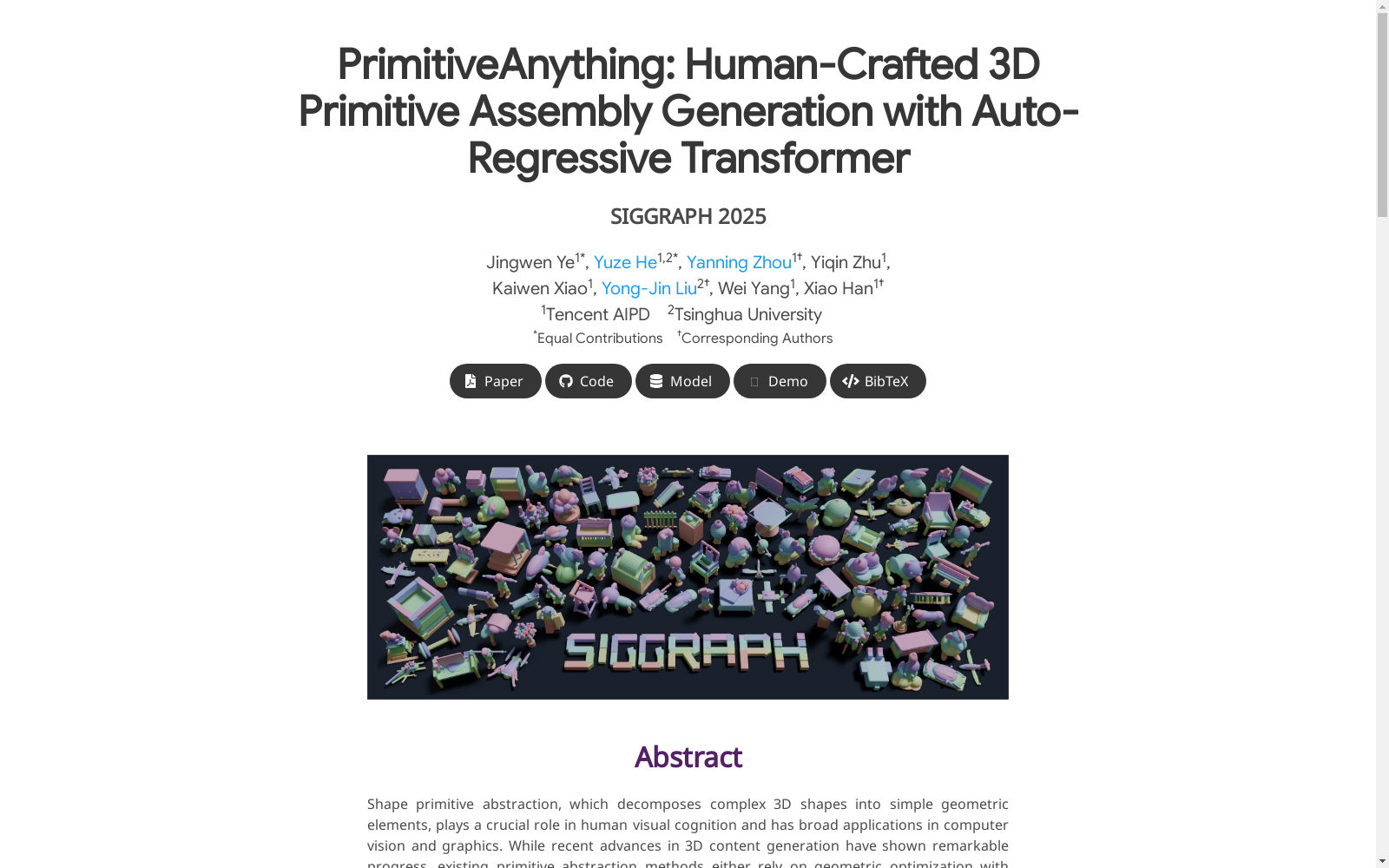 PrimitiveAnything|图形学数据集|生成模型数据集