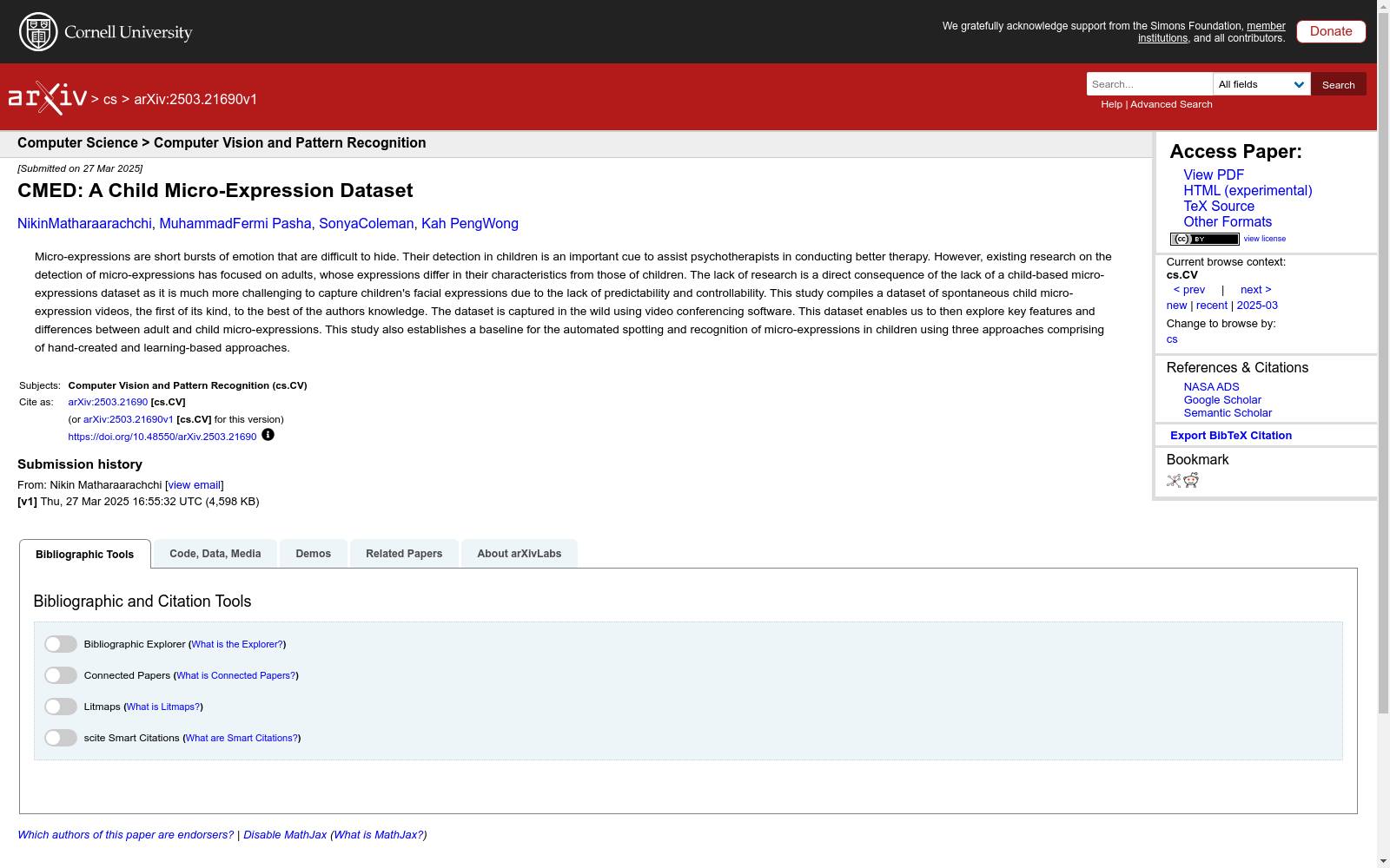 Child Micro-Expression Dataset (CMED)|儿童情感分析数据集|微表情识别数据集