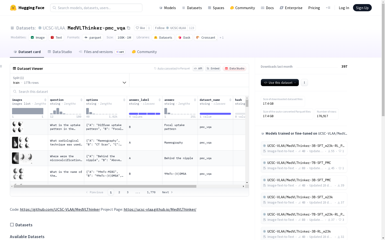 MedVLThinker-pmc_vqa|医学图像处理数据集|视觉问答系统数据集
