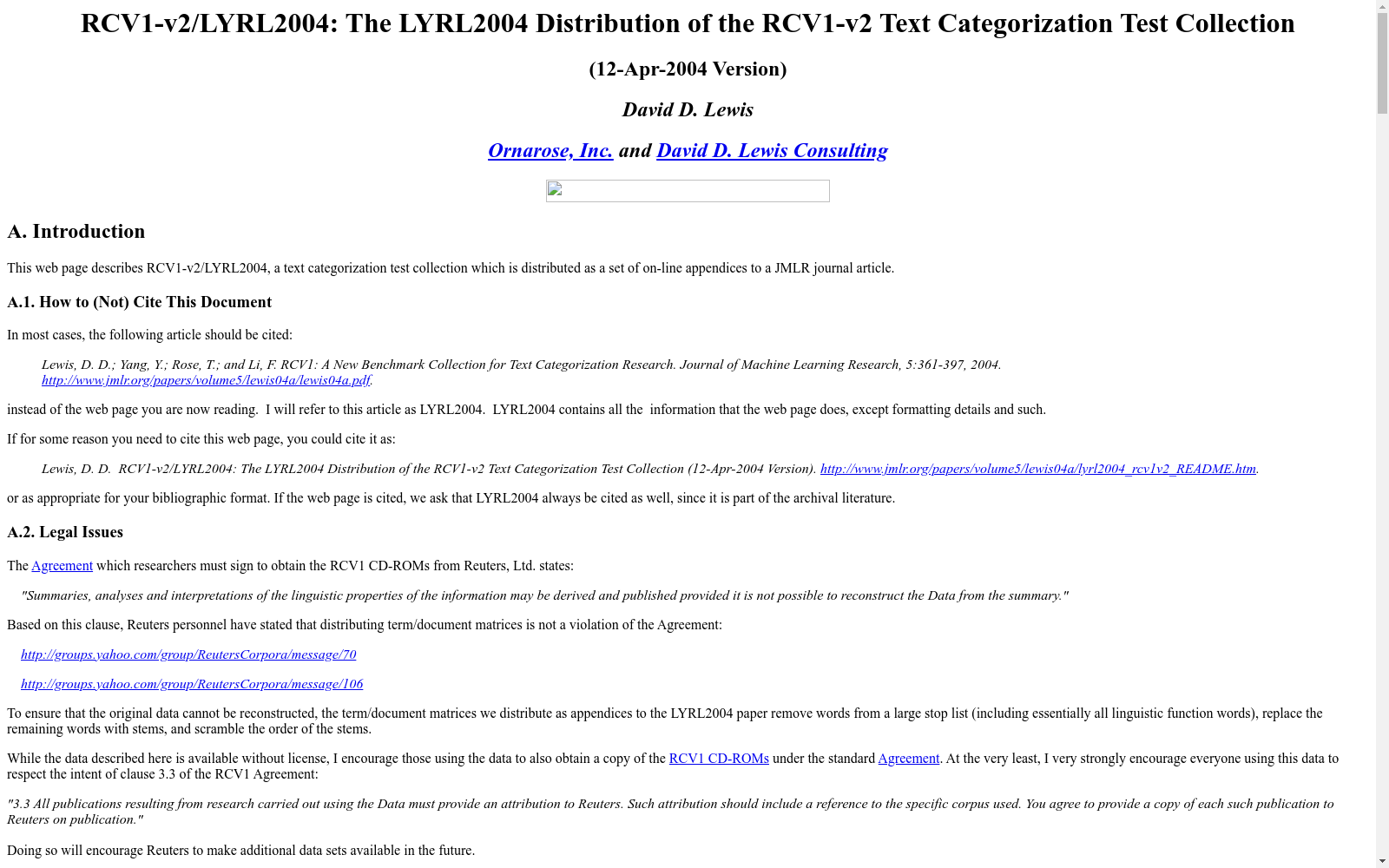 RCV1-v2|文本分类数据集|信息检索数据集