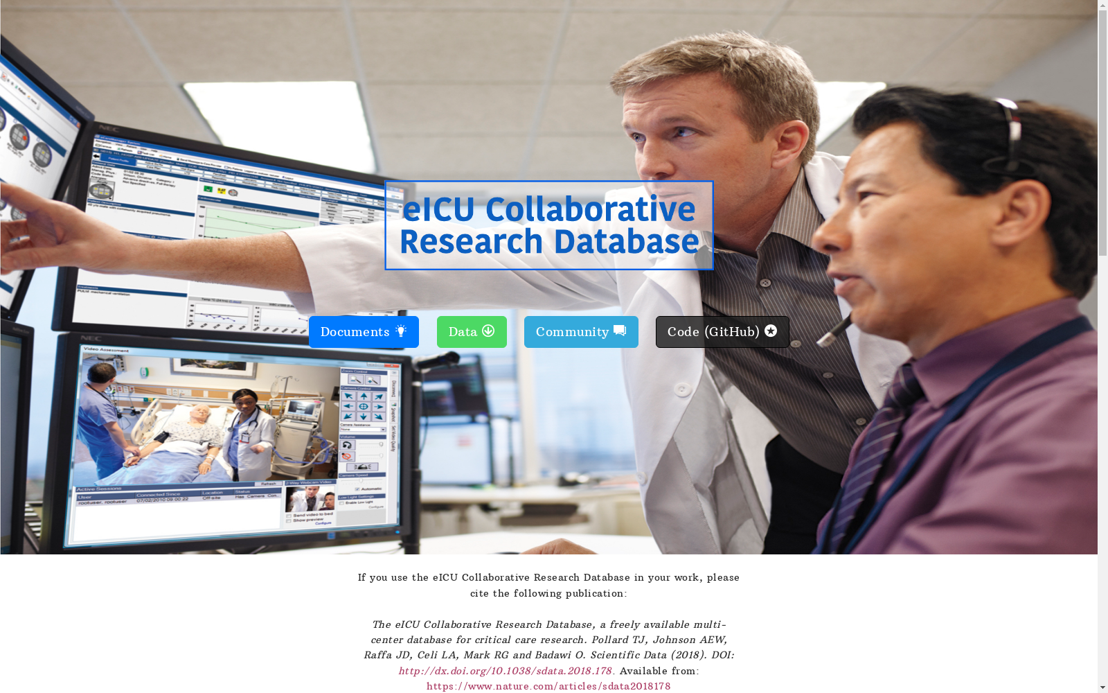 eICU Collaborative Research Database (eICU-CRD)|重症监护数据集|临床研究数据集