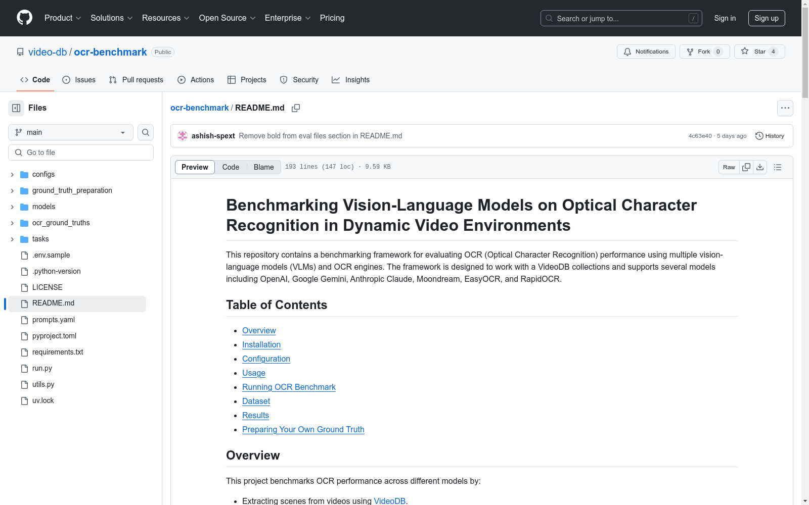VideoDB 发布 VideoDB OCR Benchmark Dataset 数据集, 应用在 视频处理、光学字符识别 领域