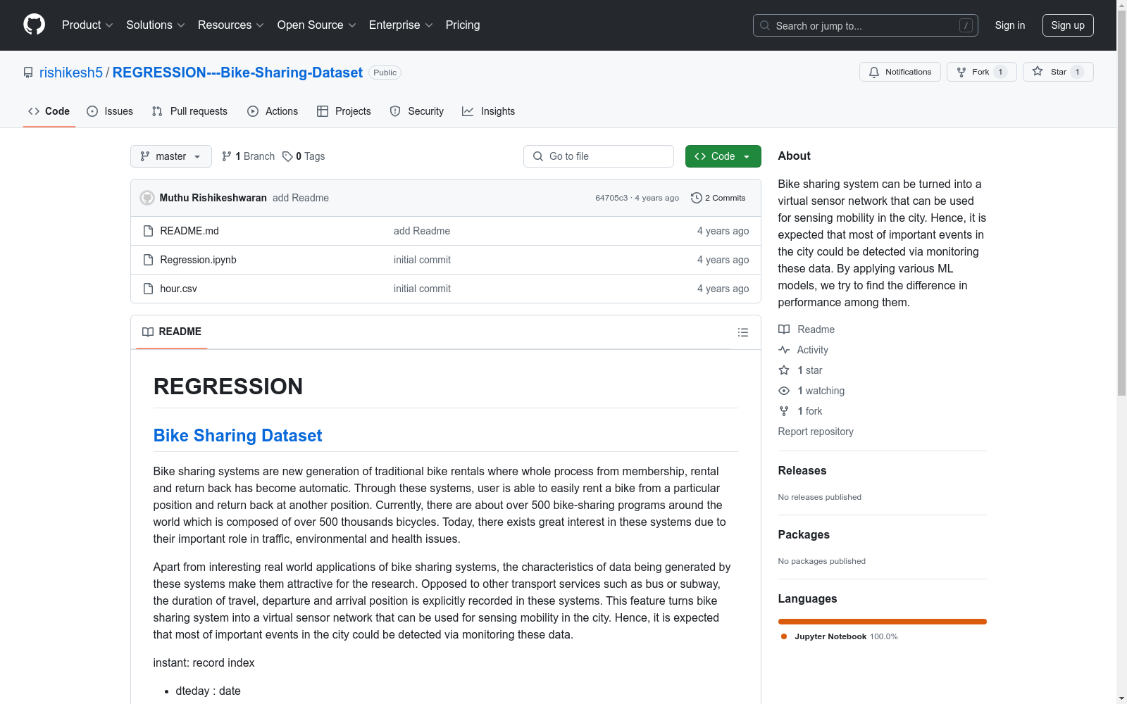 Bike Sharing Dataset|自行车共享数据集|城市移动性分析数据集