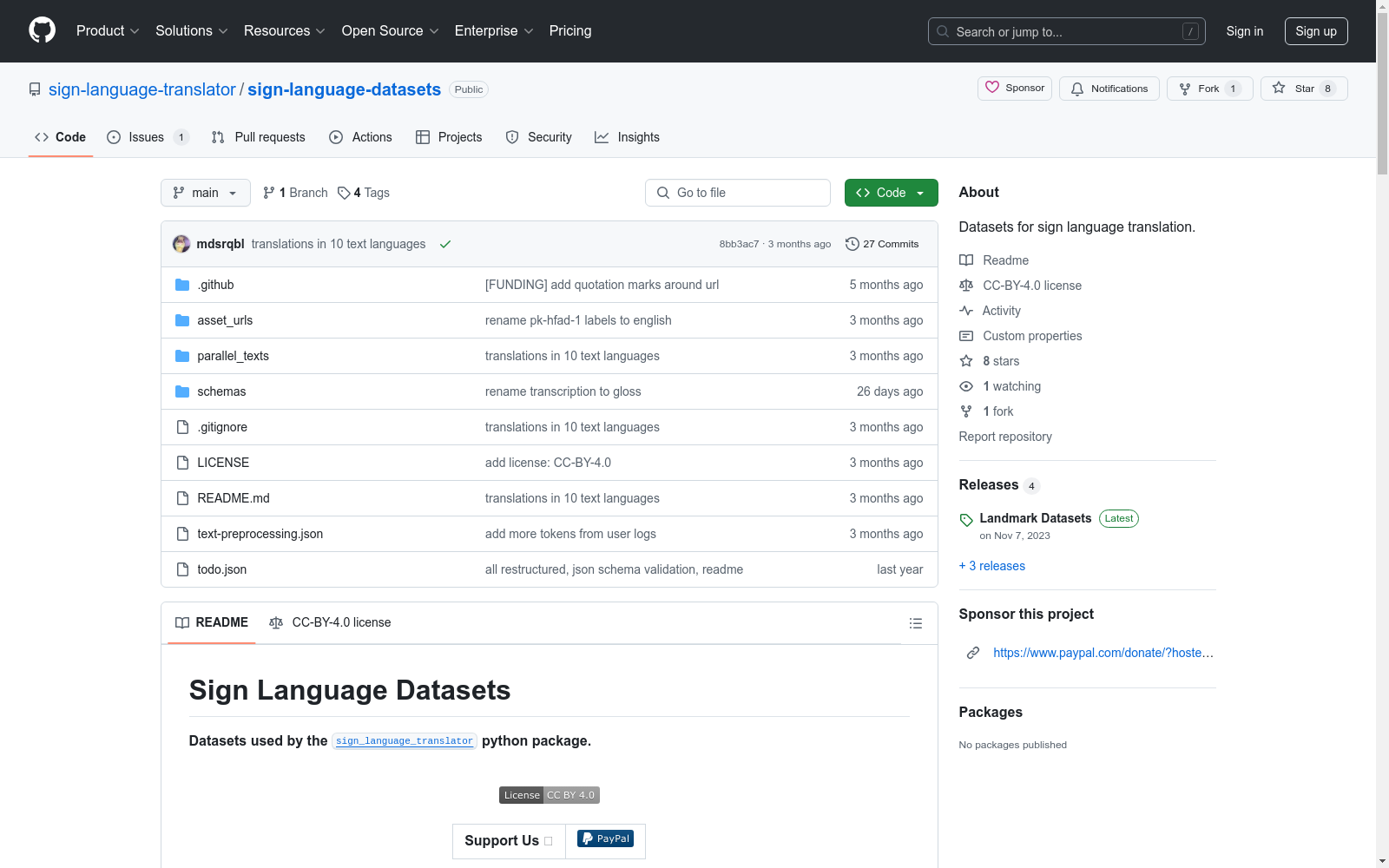 Sign Language Datasets|手语识别数据集|机器翻译数据集
