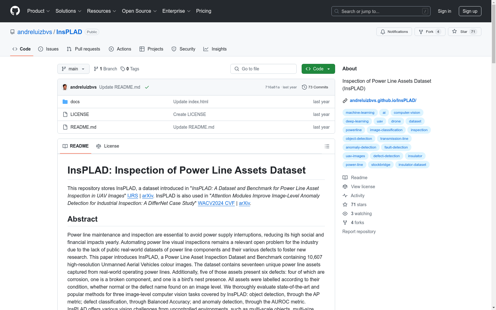 InsPLAD|无人机图像分析数据集|电力线路资产检查数据集