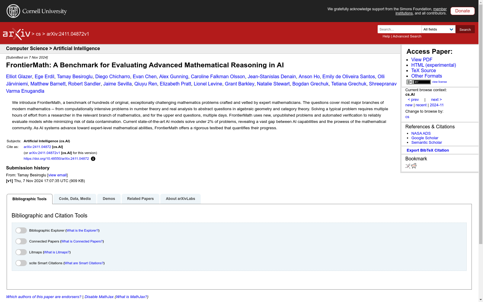 FrontierMath|数学推理数据集|AI评估数据集