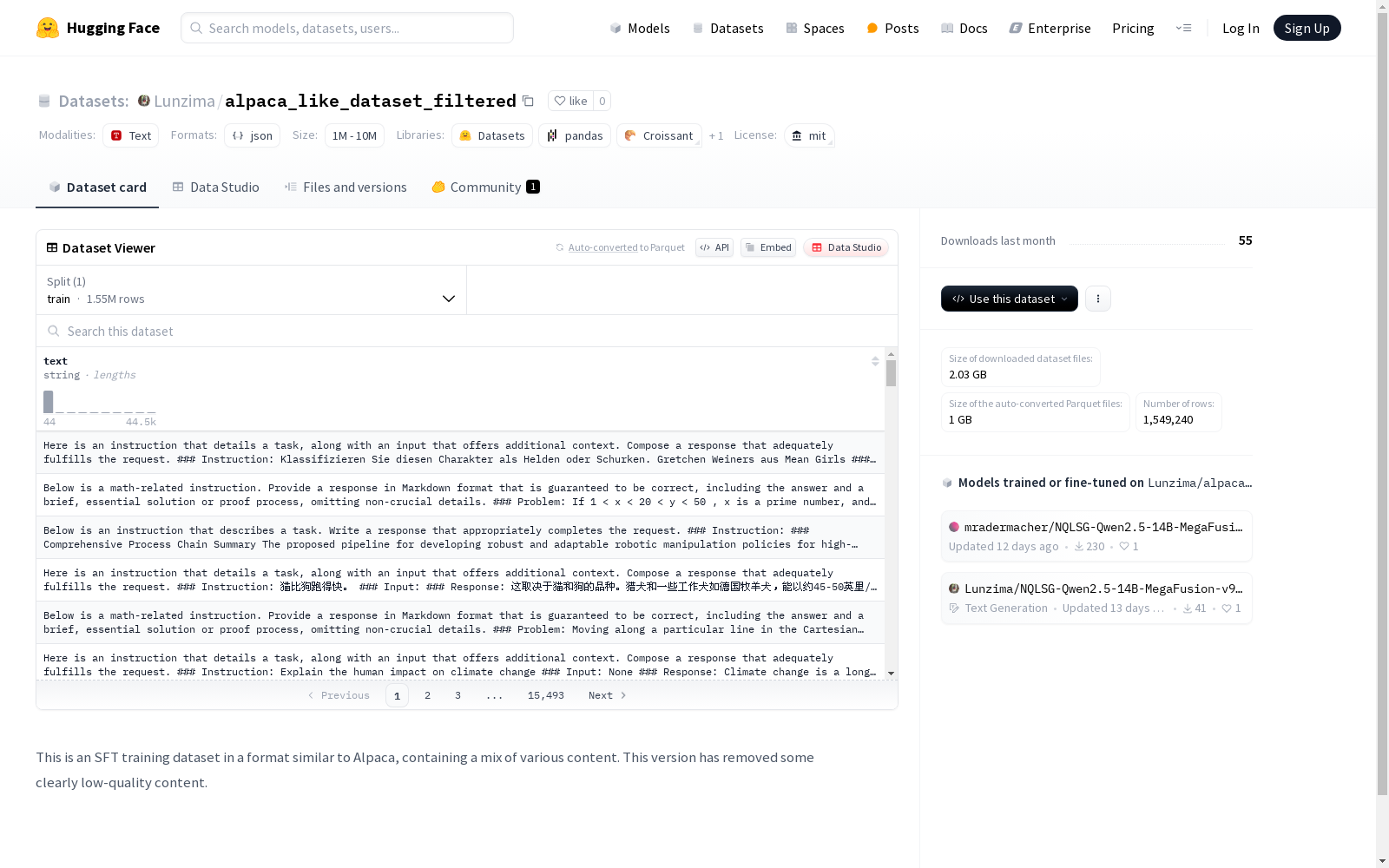 alpaca_like_dataset_filtered|自然语言处理数据集|模型训练数据集