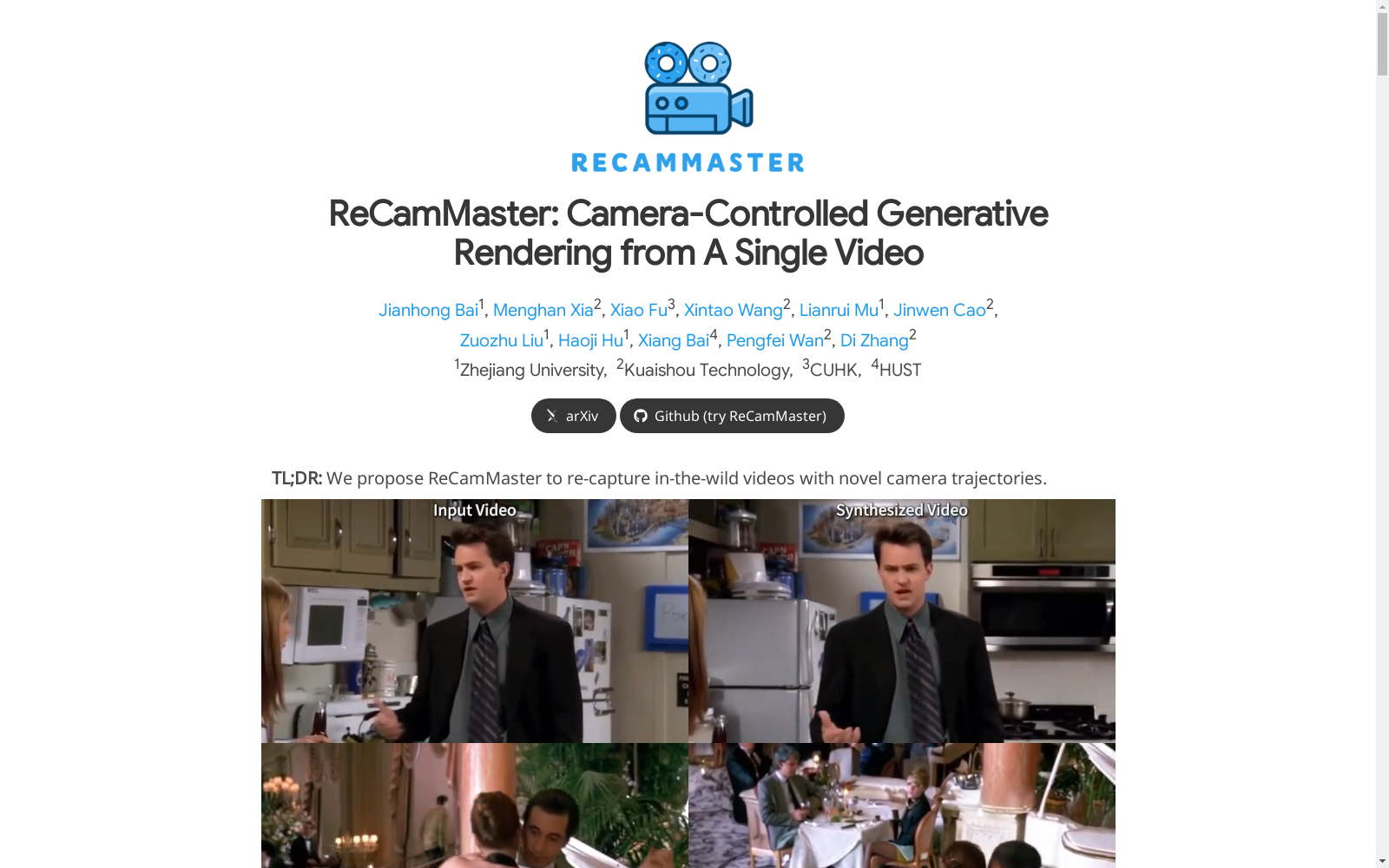 ReCamMaster|多相机视频处理数据集|计算机视觉数据集