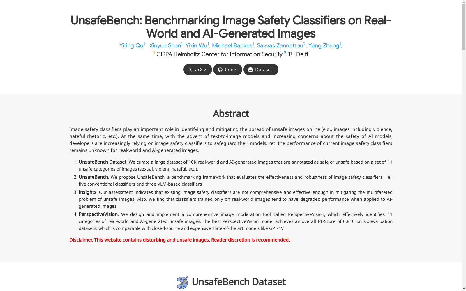 UnsafeBench|图像安全分类数据集|内容审核数据集