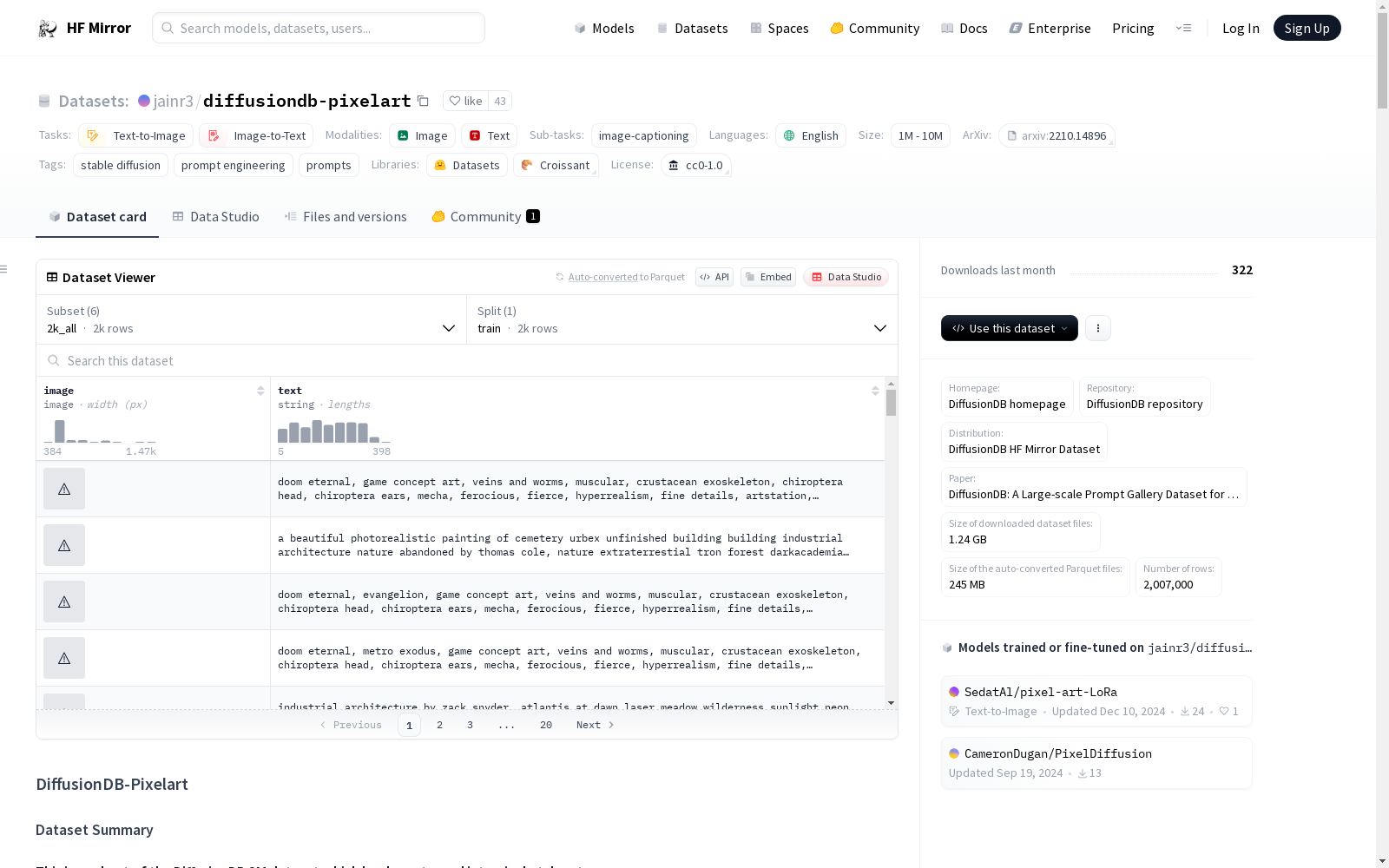 jainr3/diffusiondb-pixelart|像素艺术数据集|图像识别数据集