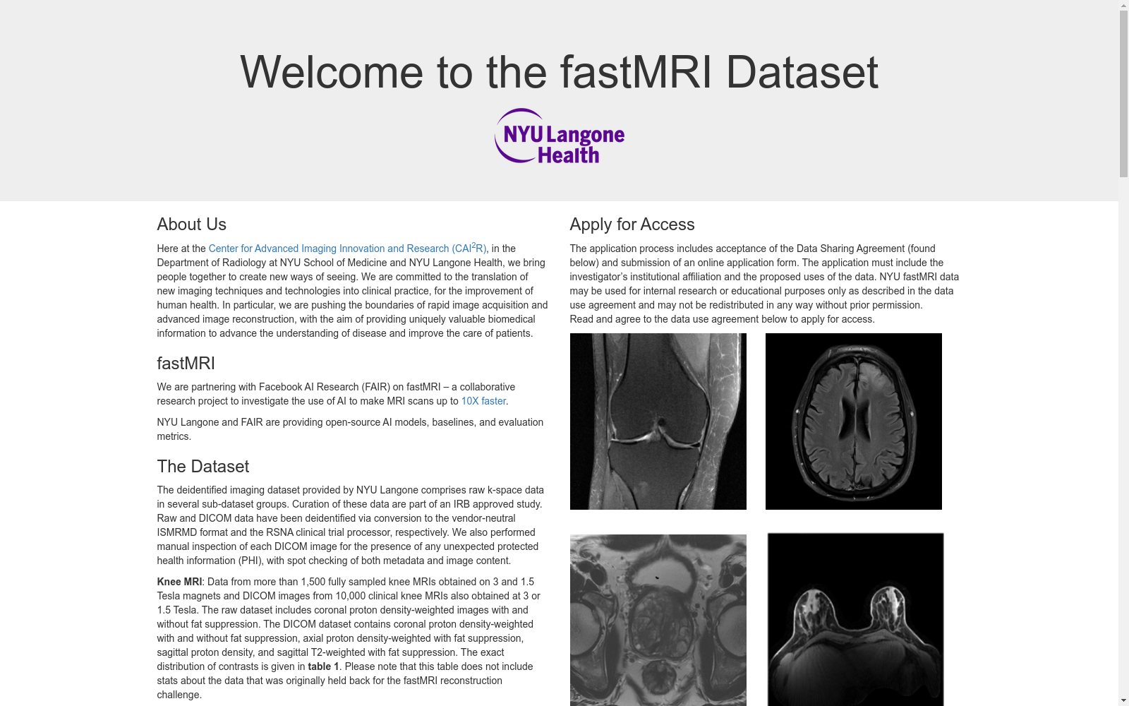 FastMRI|医学影像数据集|算法开发数据集