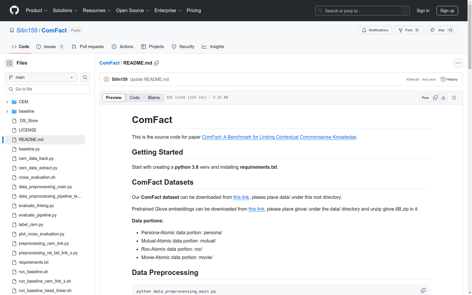 瑞士洛桑联邦理工学院 发布 ComFact 数据集, 应用在 自然语言处理、常识推理 领域