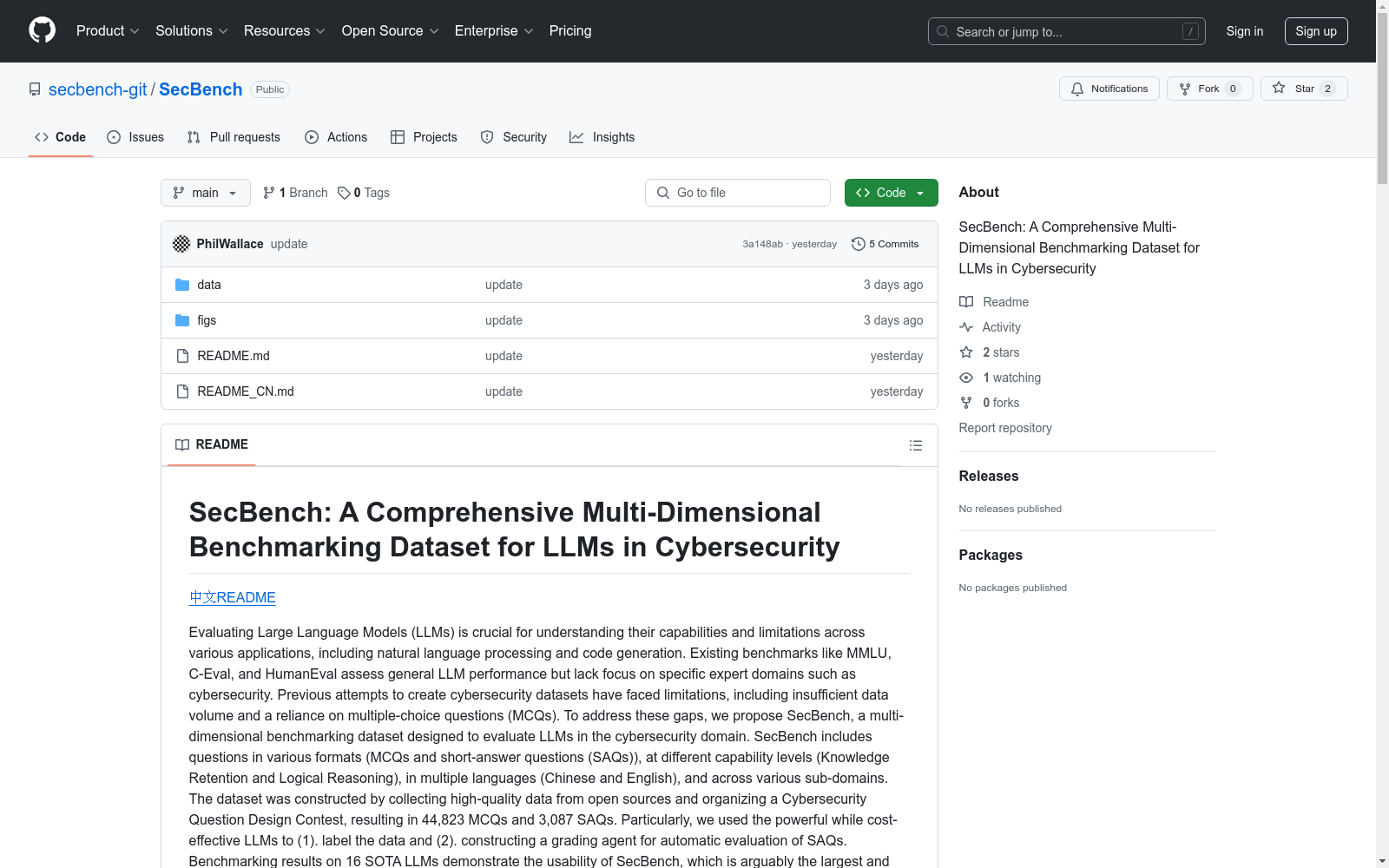 SecBench|网络安全数据集|语言模型评估数据集