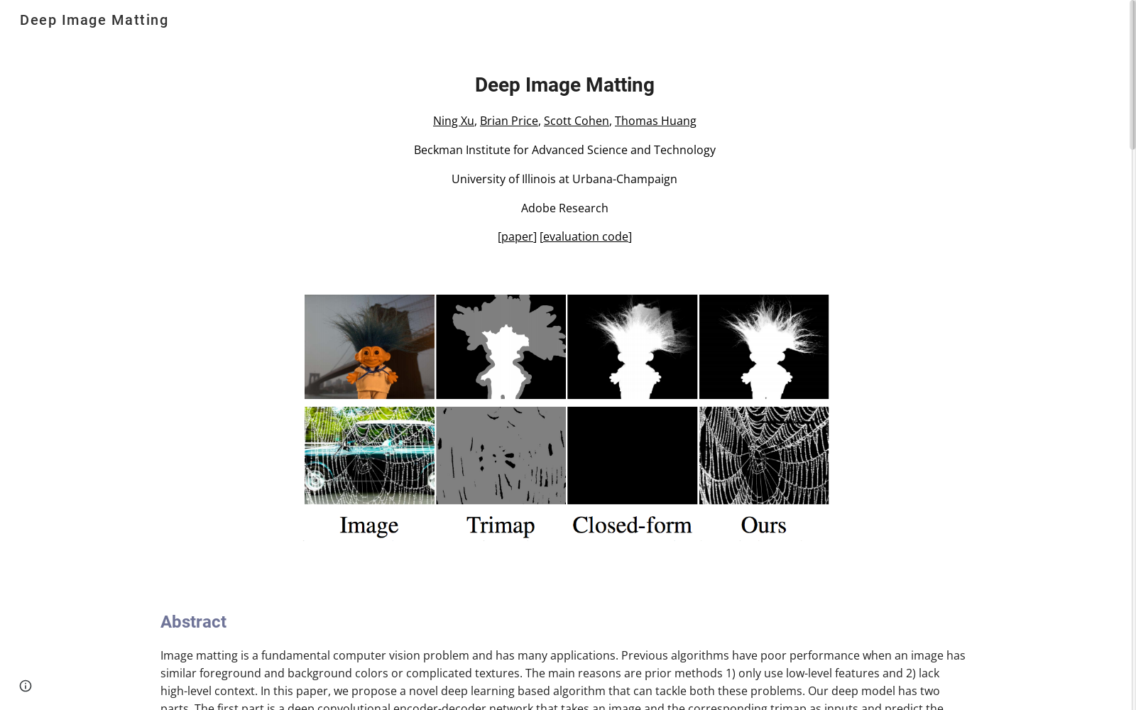 Deep Image Matting Dataset|图像处理数据集|深度学习数据集