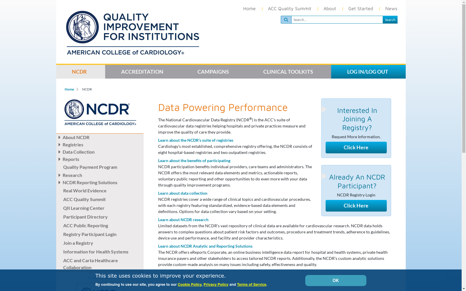The National Cardiovascular Data Registry (NCDR)|心血管疾病数据集|数据注册数据集
