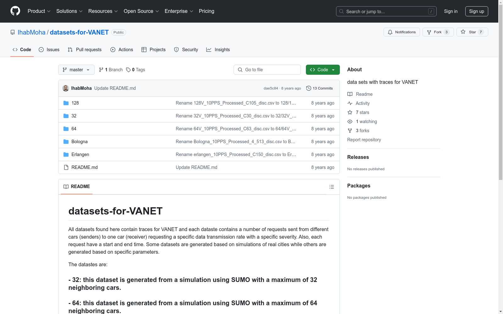 datasets-for-VANET|VANET数据集|交通模拟数据集