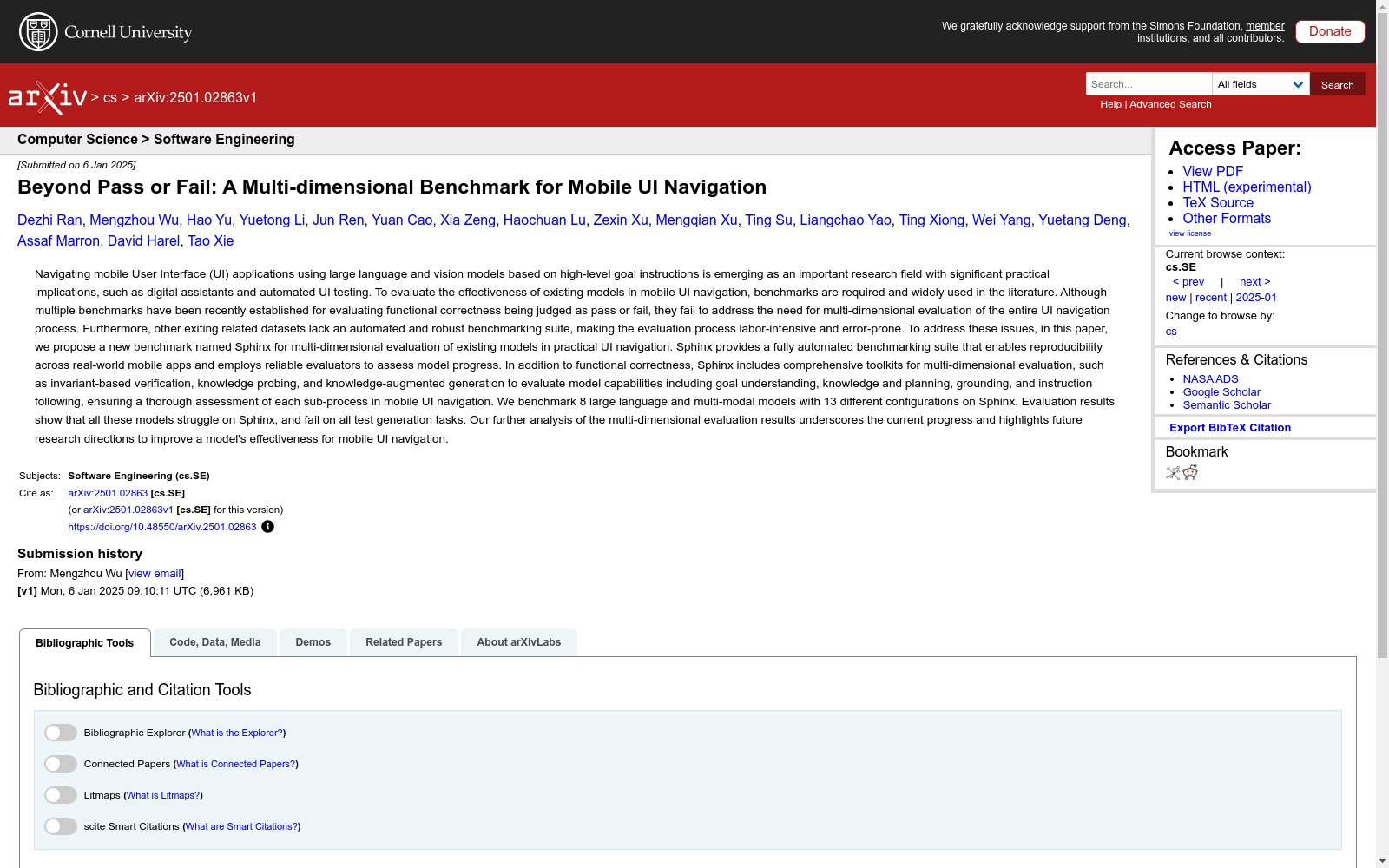 SPHINX|移动UI导航数据集|自动化测试数据集