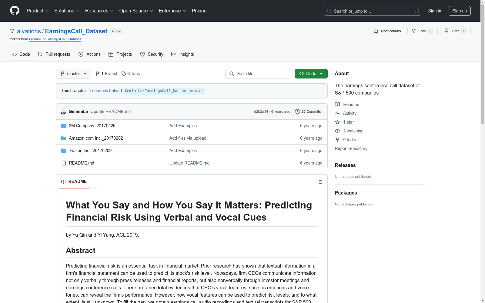 EarningsCall_Dataset|金融风险预测数据集|言语分析数据集