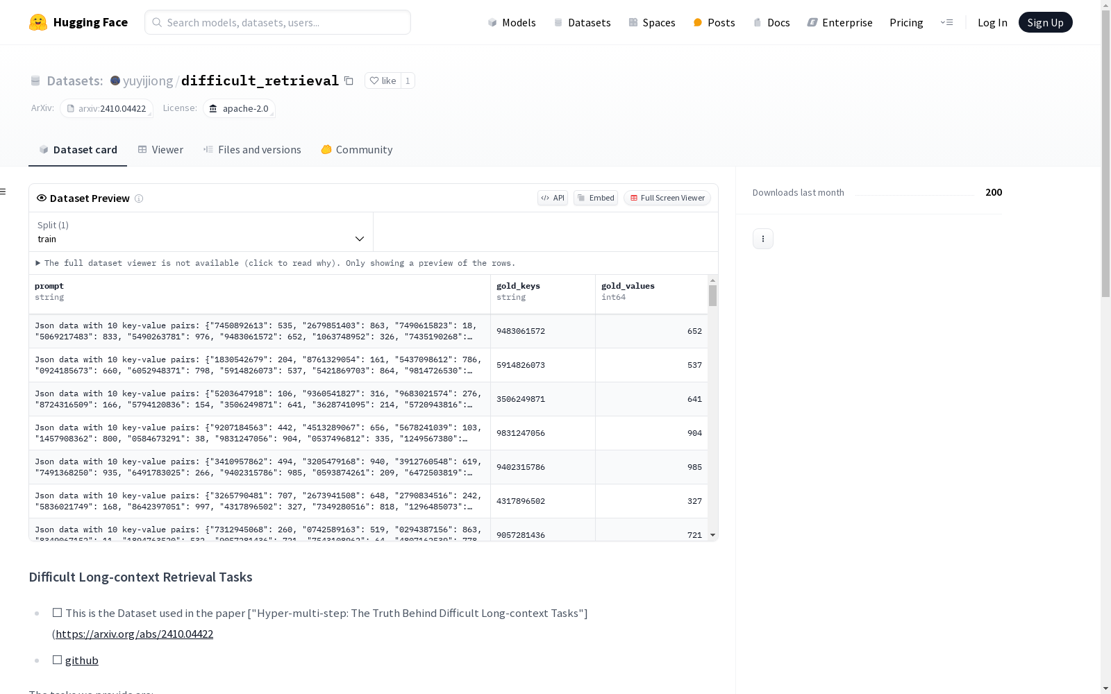 difficult_retrieval|长上下文检索数据集|复杂任务数据集