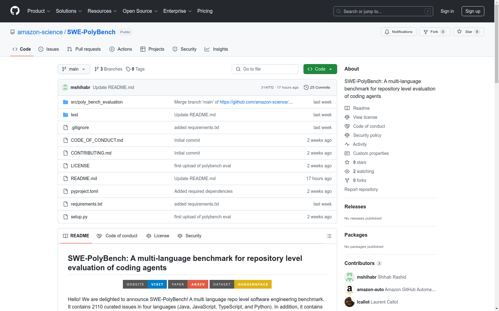 SWE-PolyBench|软件工程数据集|基准测试数据集