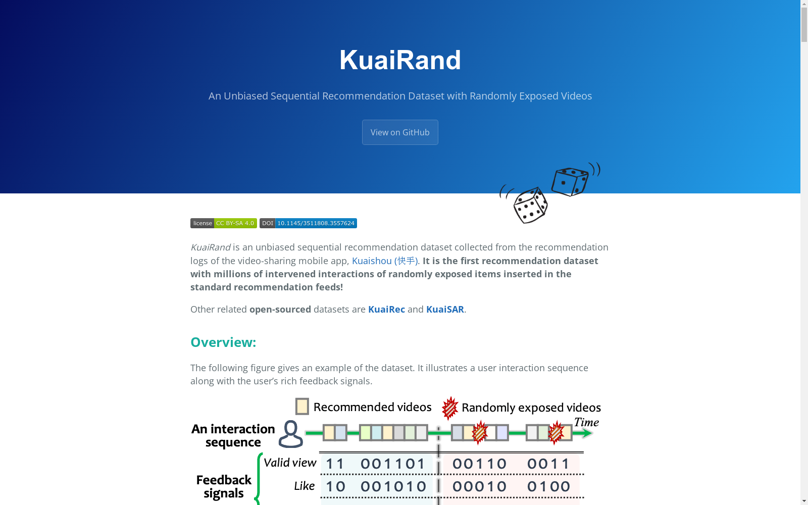 KuaiRand|推荐系统数据集|曝光偏差数据集