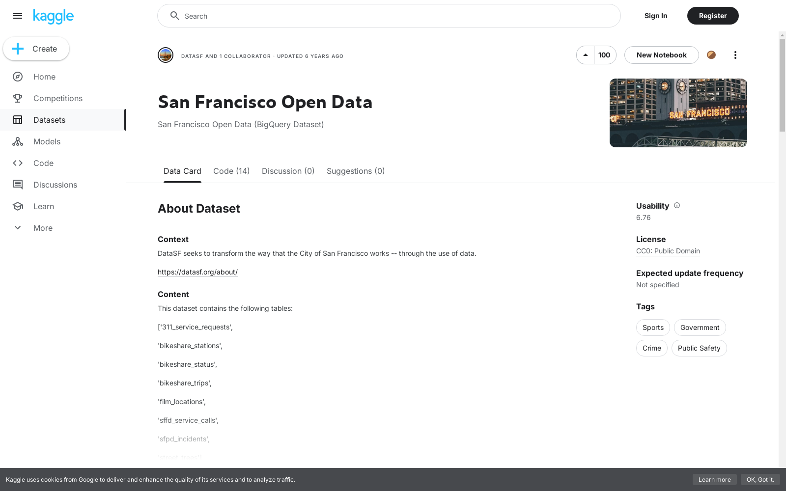 San Francisco Open Data|城市数据数据集|开放数据数据集