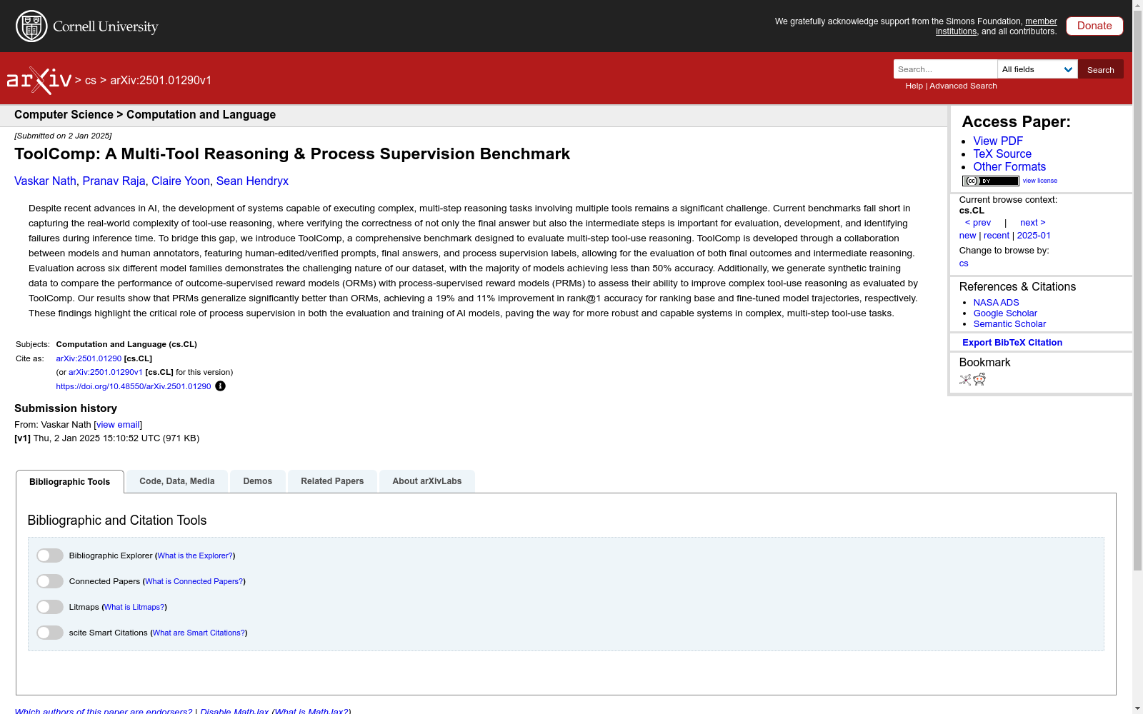 ToolComp|多工具推理数据集|过程监督数据集
