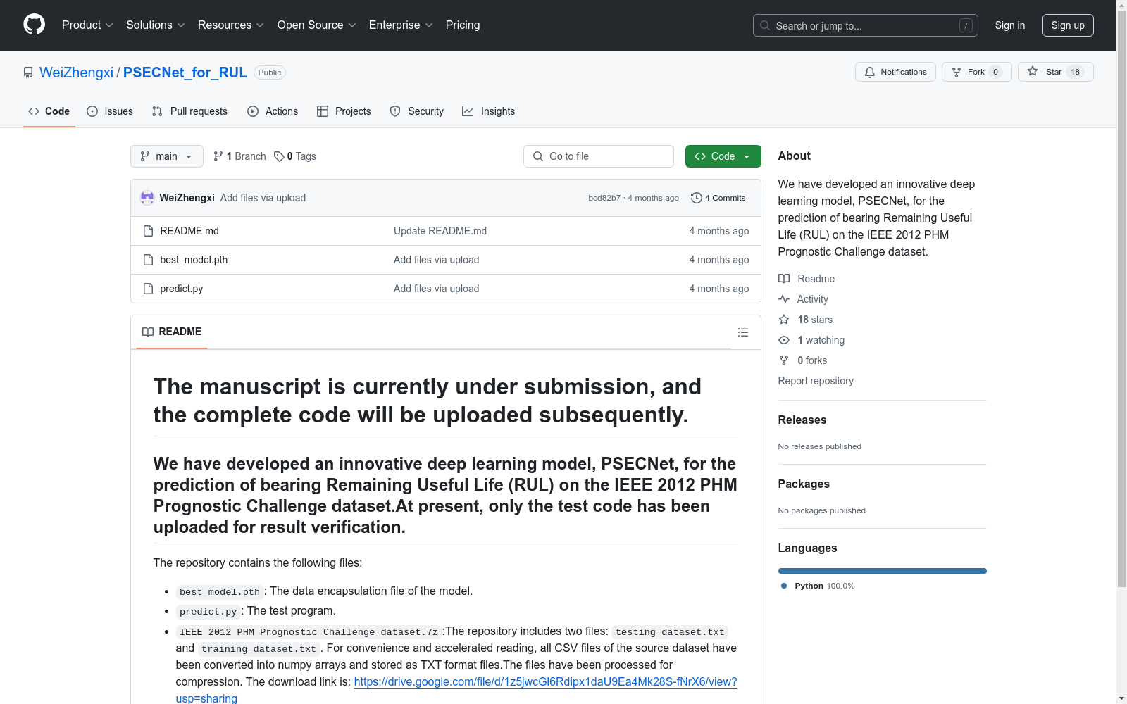 IEEE 2012 PHM Prognostic Challenge dataset|预测性维护数据集|机器学习数据集