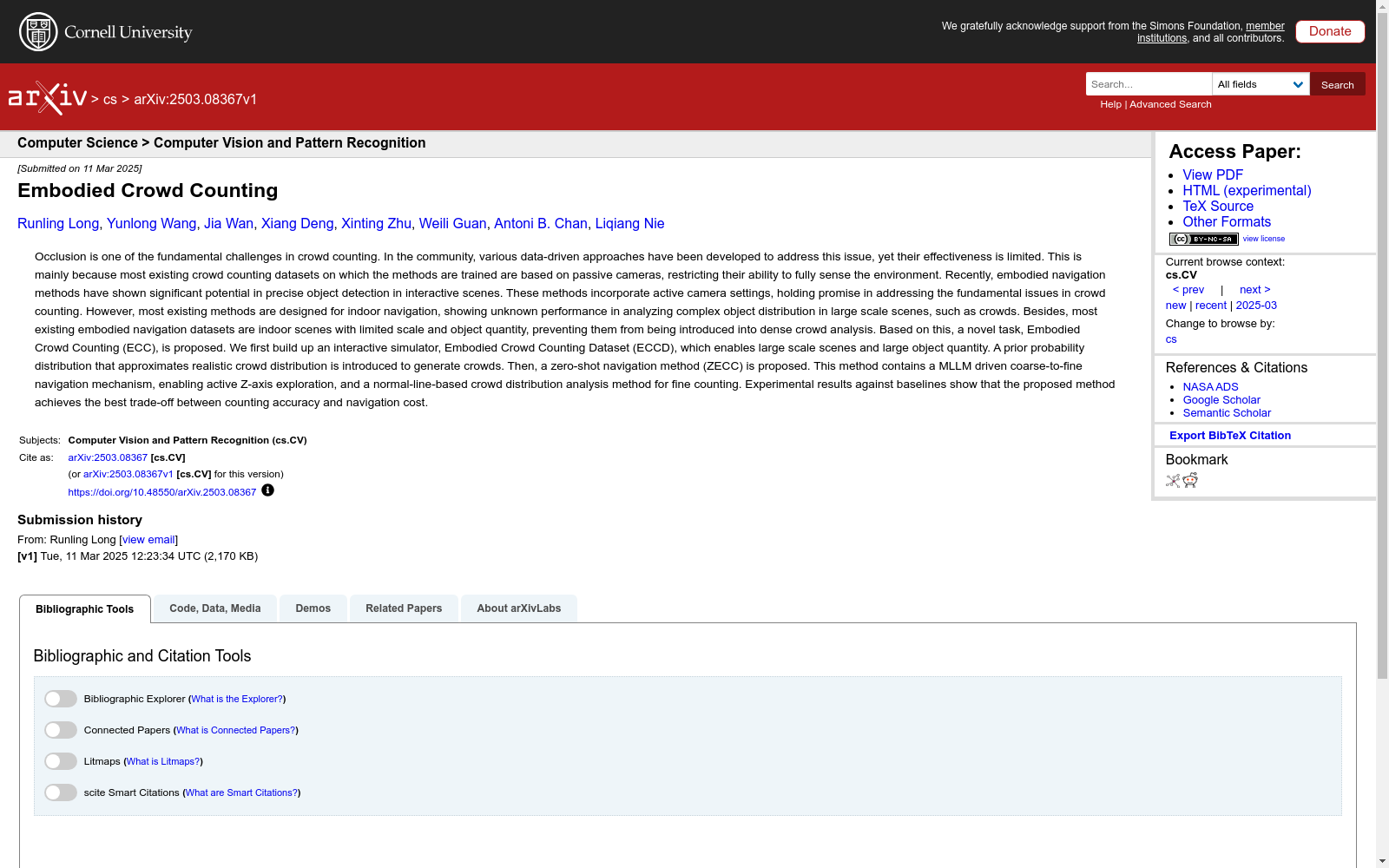 Embodied Crowd Counting Dataset (ECCD)|人群计数数据集|计算机视觉数据集