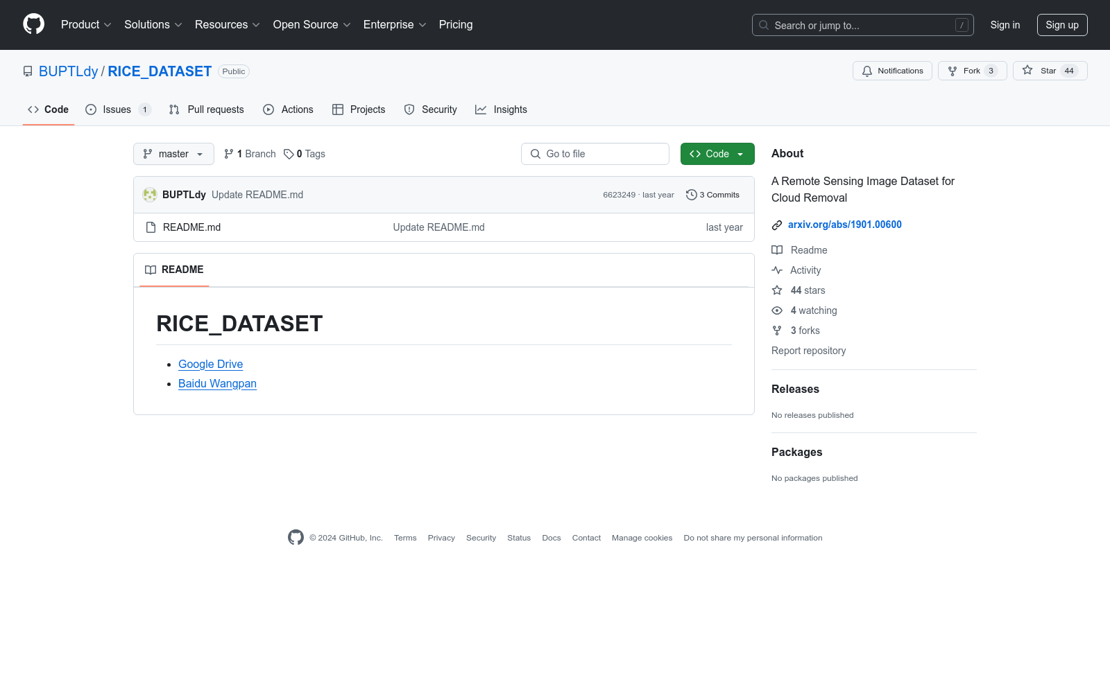 RICE_DATASET|遥感图像处理数据集|云去除数据集